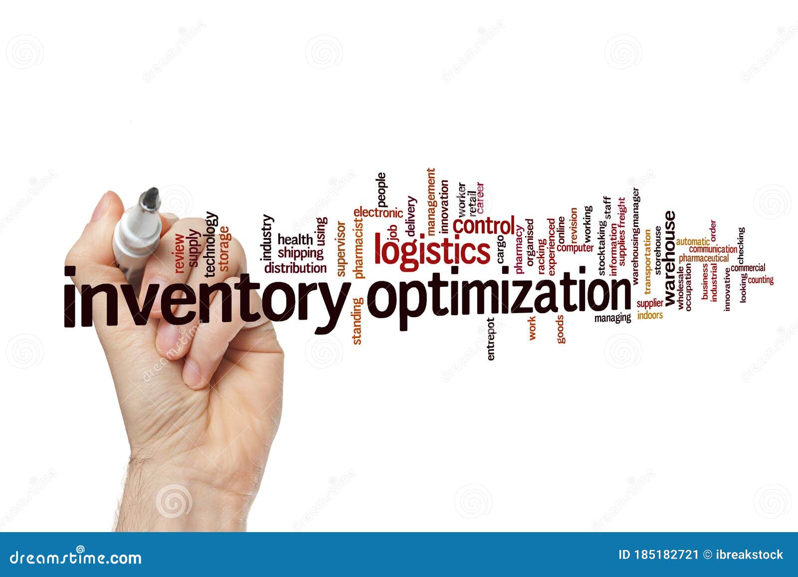 Inventory Optimization Word Cloud Concept Stock Illustration ...