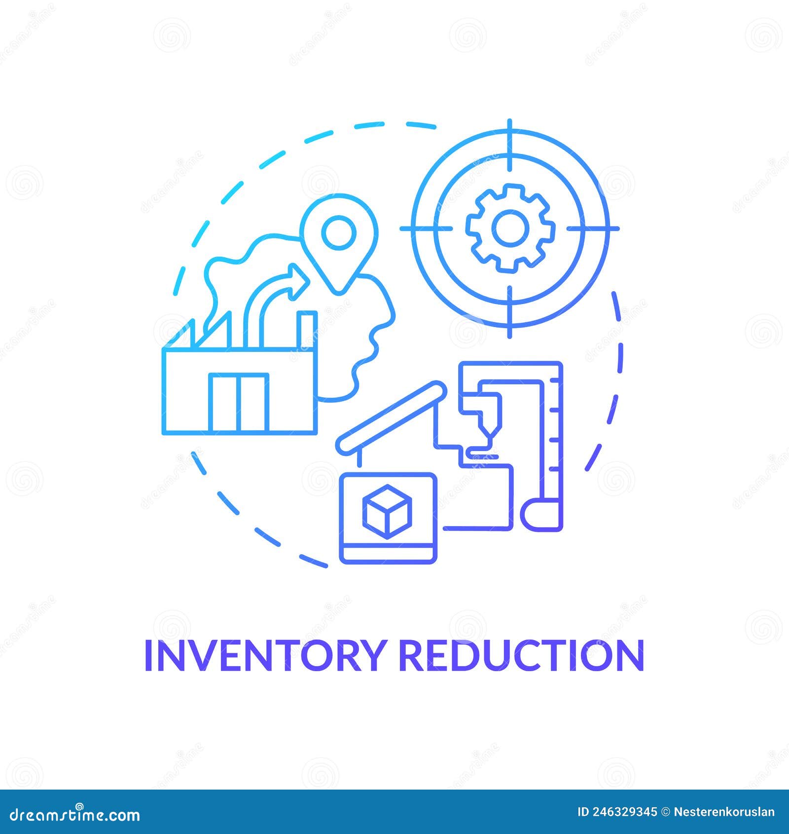 Inventory Reduction Blue Gradient Icon Stock Vector - Illustration of ...