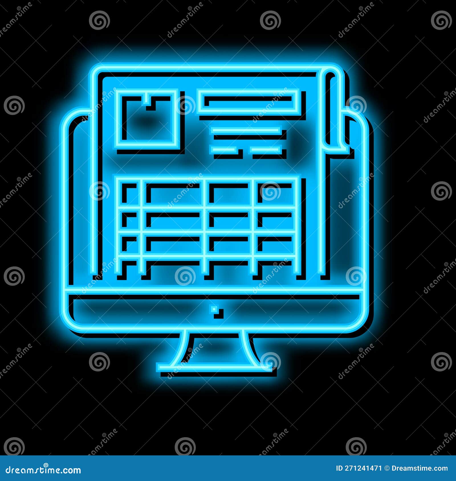 Inventory Report Neon Glow Icon Illustration Stock Vector ...