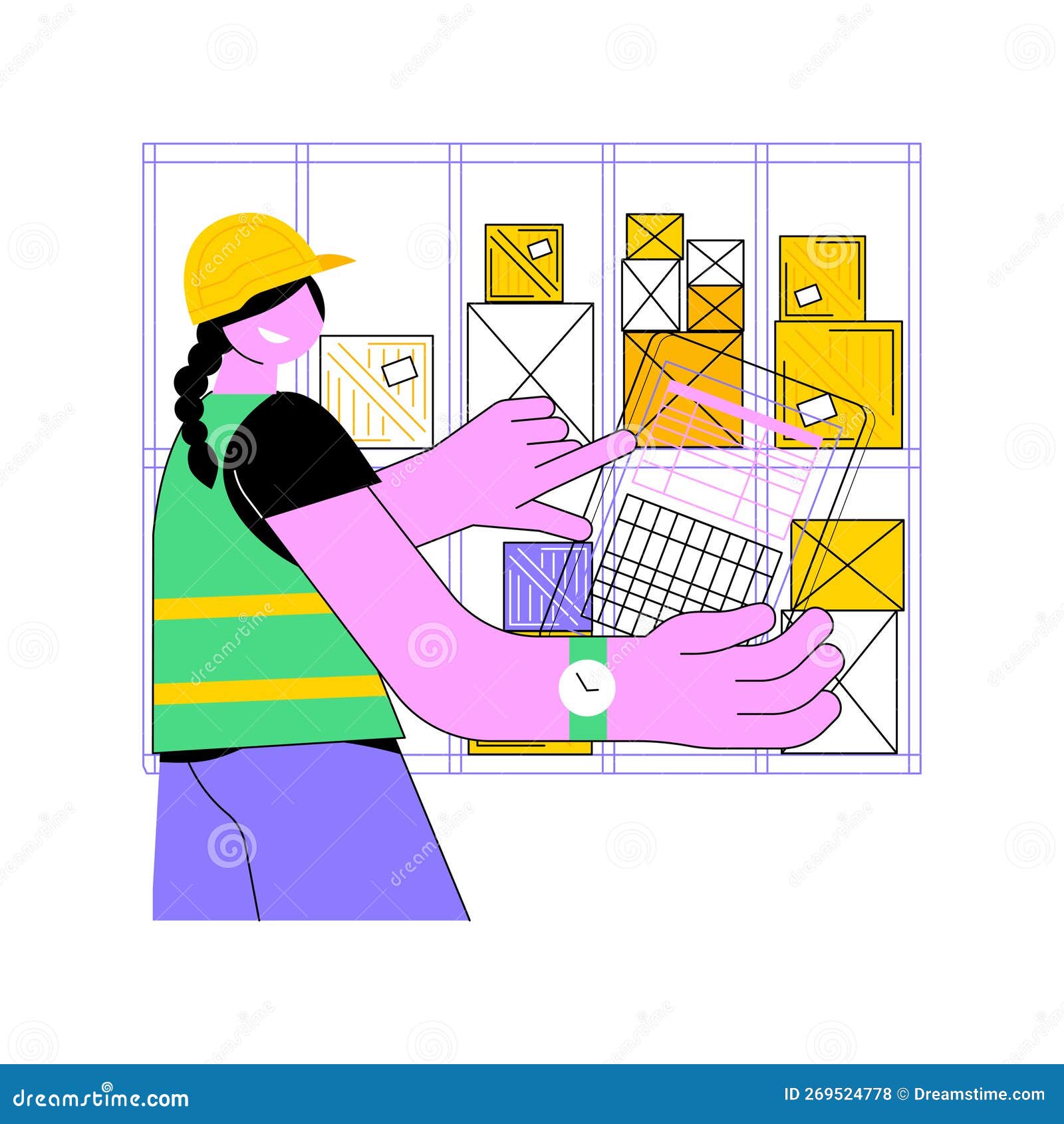 Inventory Tracking Isolated Cartoon Vector Illustrations. Stock Vector ...