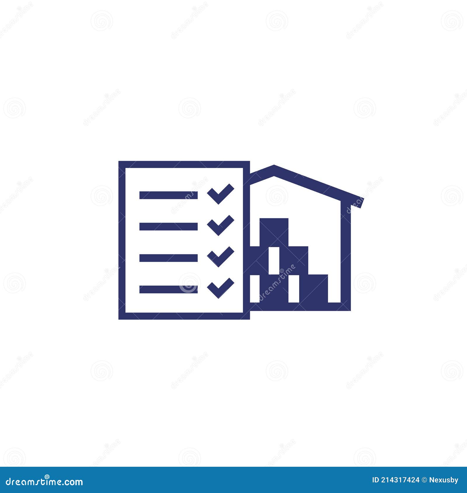 Inventory, Warehouse and Checklist Icon on White Stock Vector ...