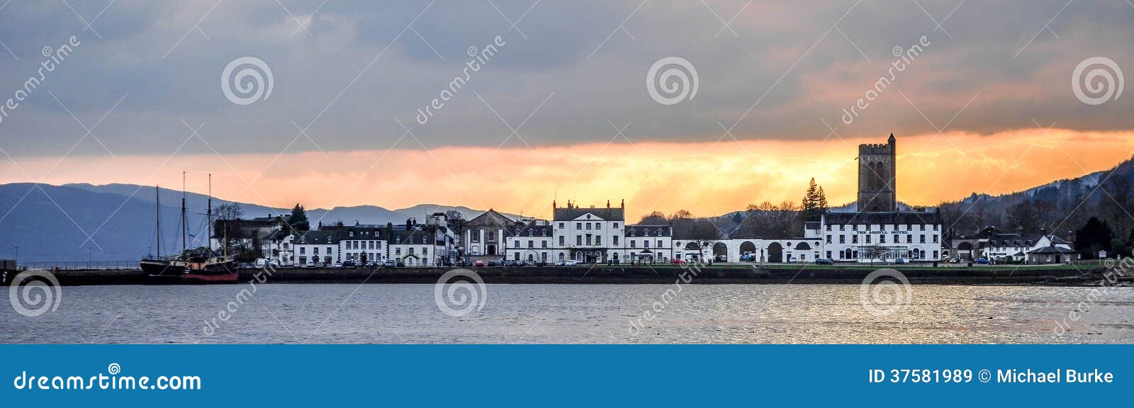 Inveraray sunset editorial stock image. Image of scotland - 37581989