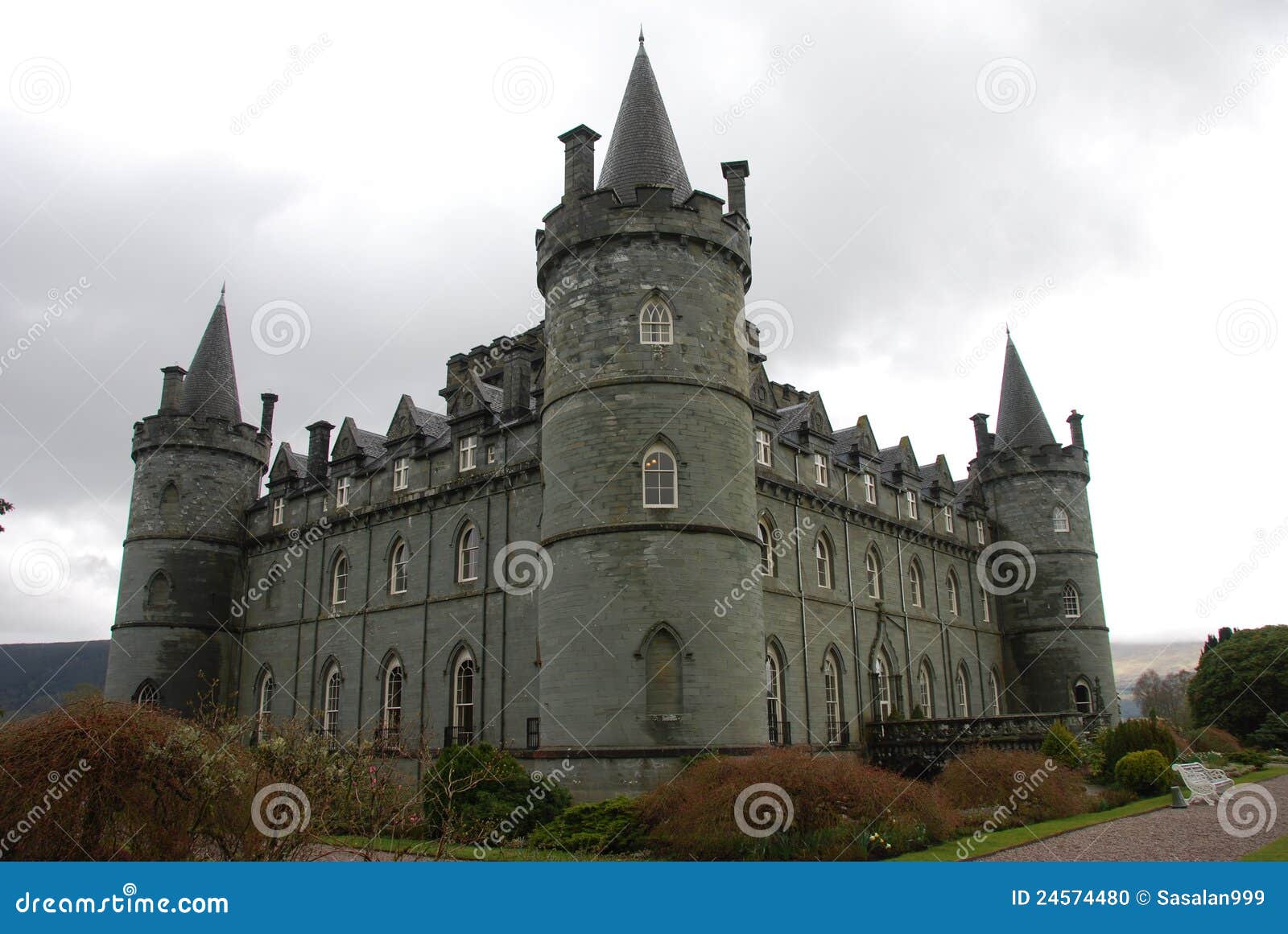 Inverary Castle stock photo. Image of historic, path - 24574480