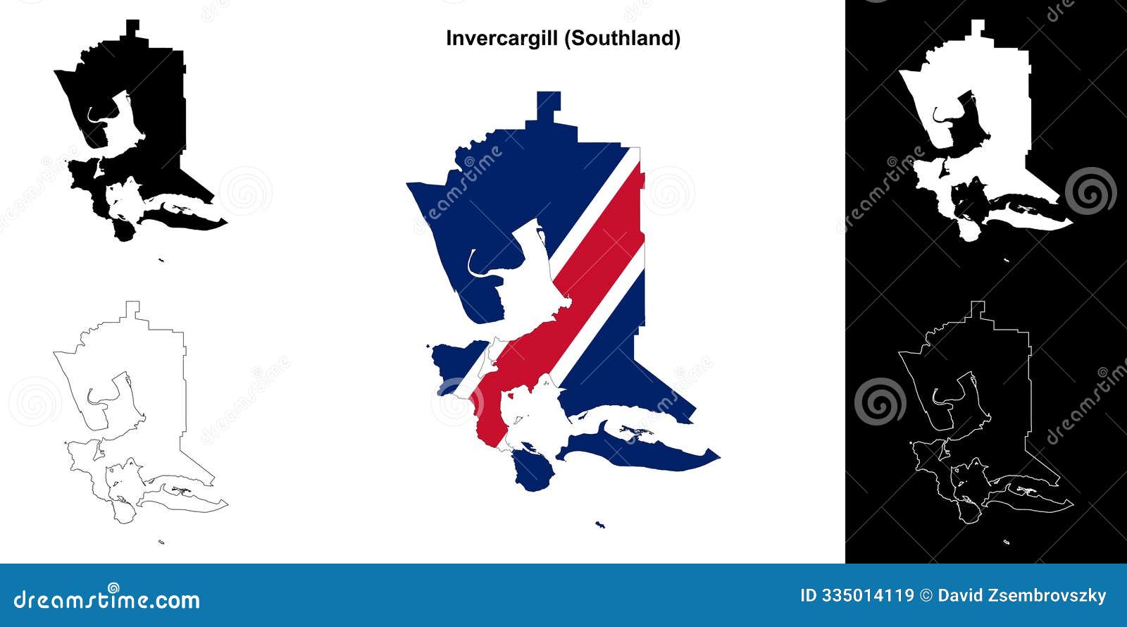 Invercargill outline map stock illustration. Illustration of outline ...