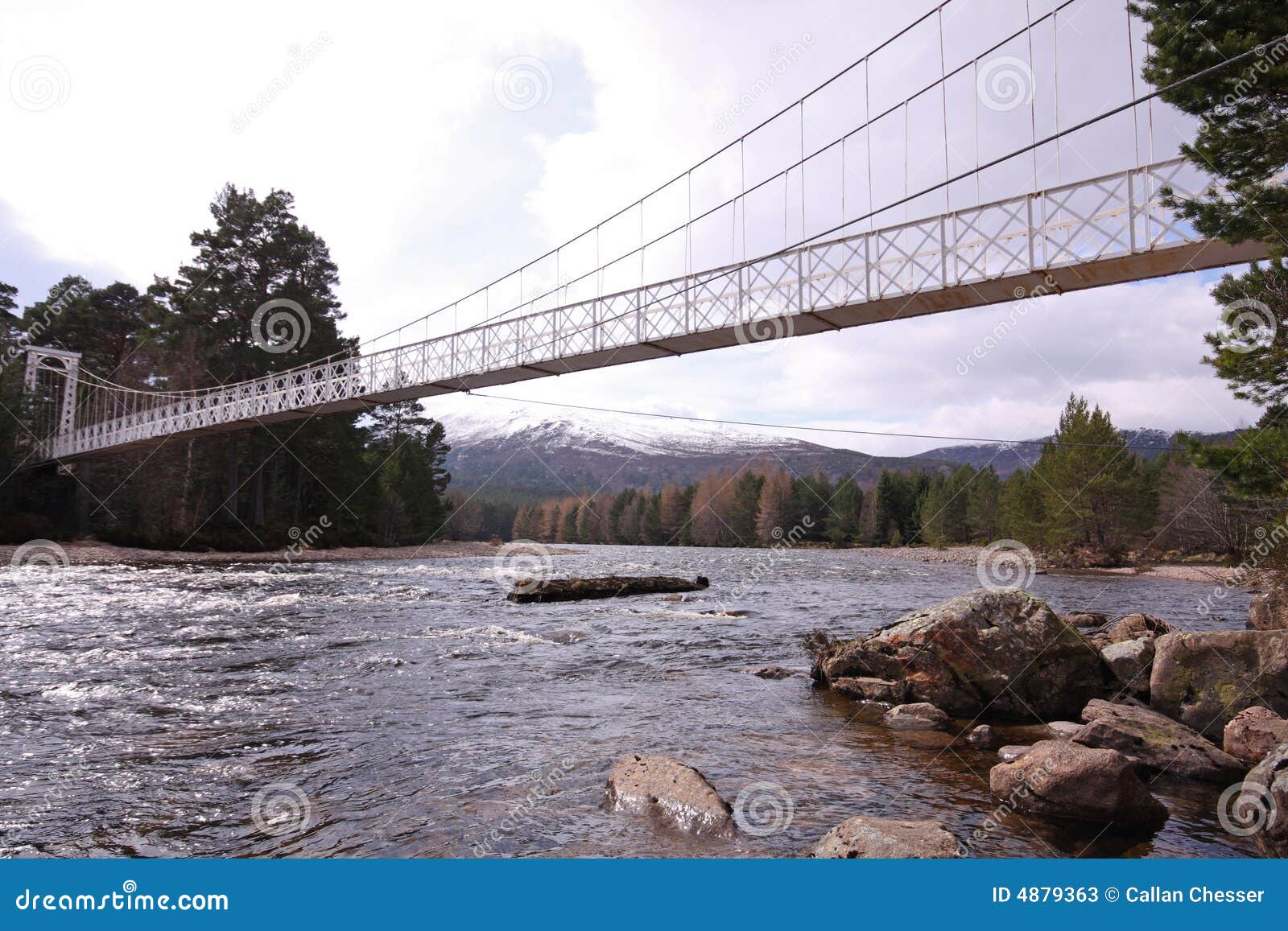 Invercauld Suspension Bridge, Royal Deeside Stock Image - Image of ...