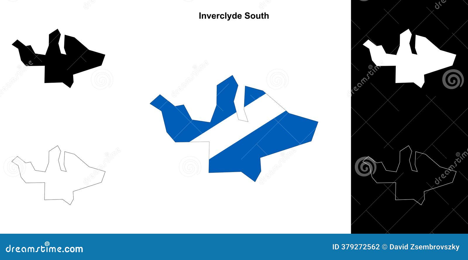 Inverclyde Outline Map Cartoon Vector | CartoonDealer.com #323681181