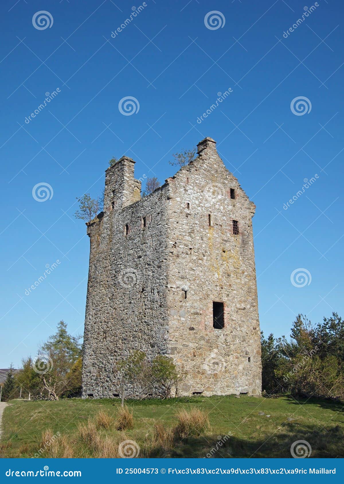 Invermark Castle Remains, Angus, Scotland. Stock Image - Image of iron ...