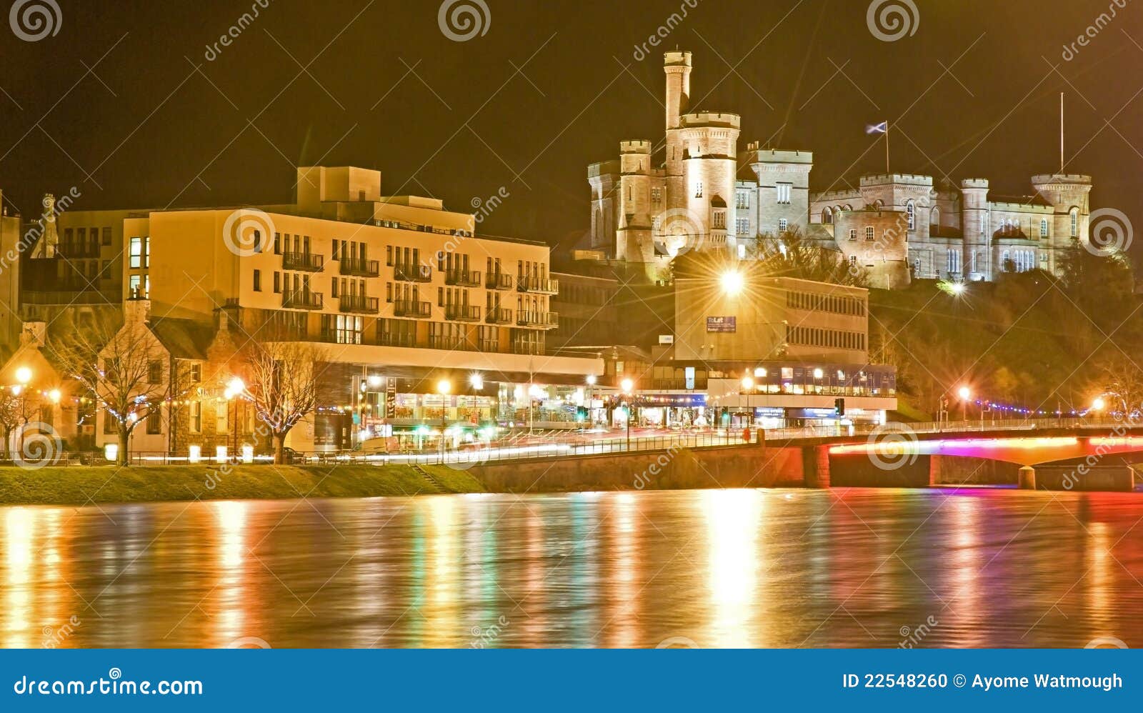 Inverness Castle at Christmas. Editorial Image - Image of saltire ...