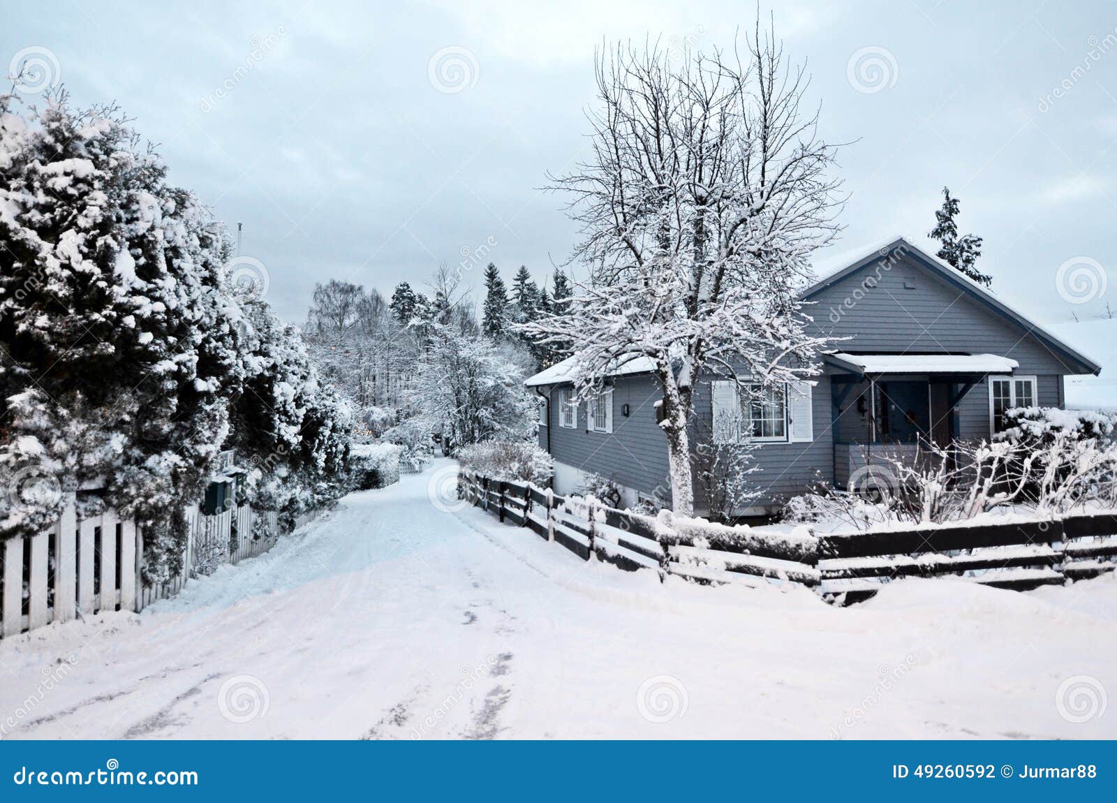 Inverno em Oslo foto de stock. Imagem de madeira, exterior - 49260592