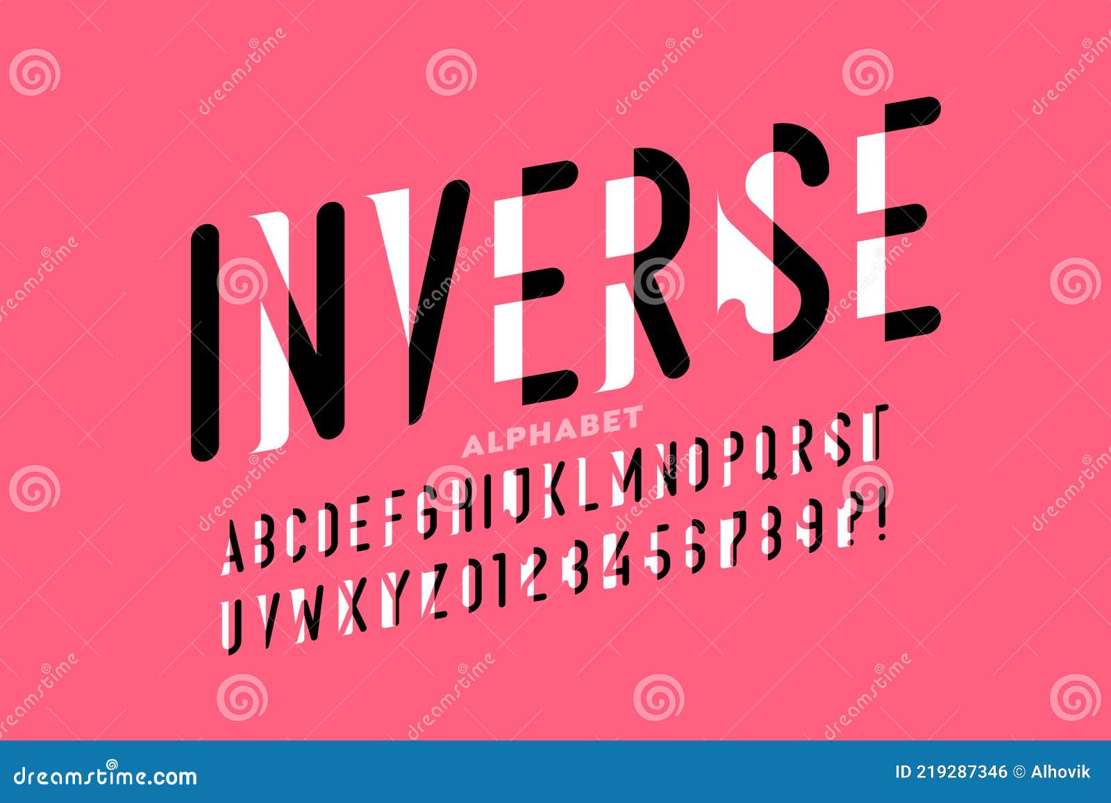 Inverse Style Modern Font Vector Illustration | CartoonDealer.com ...