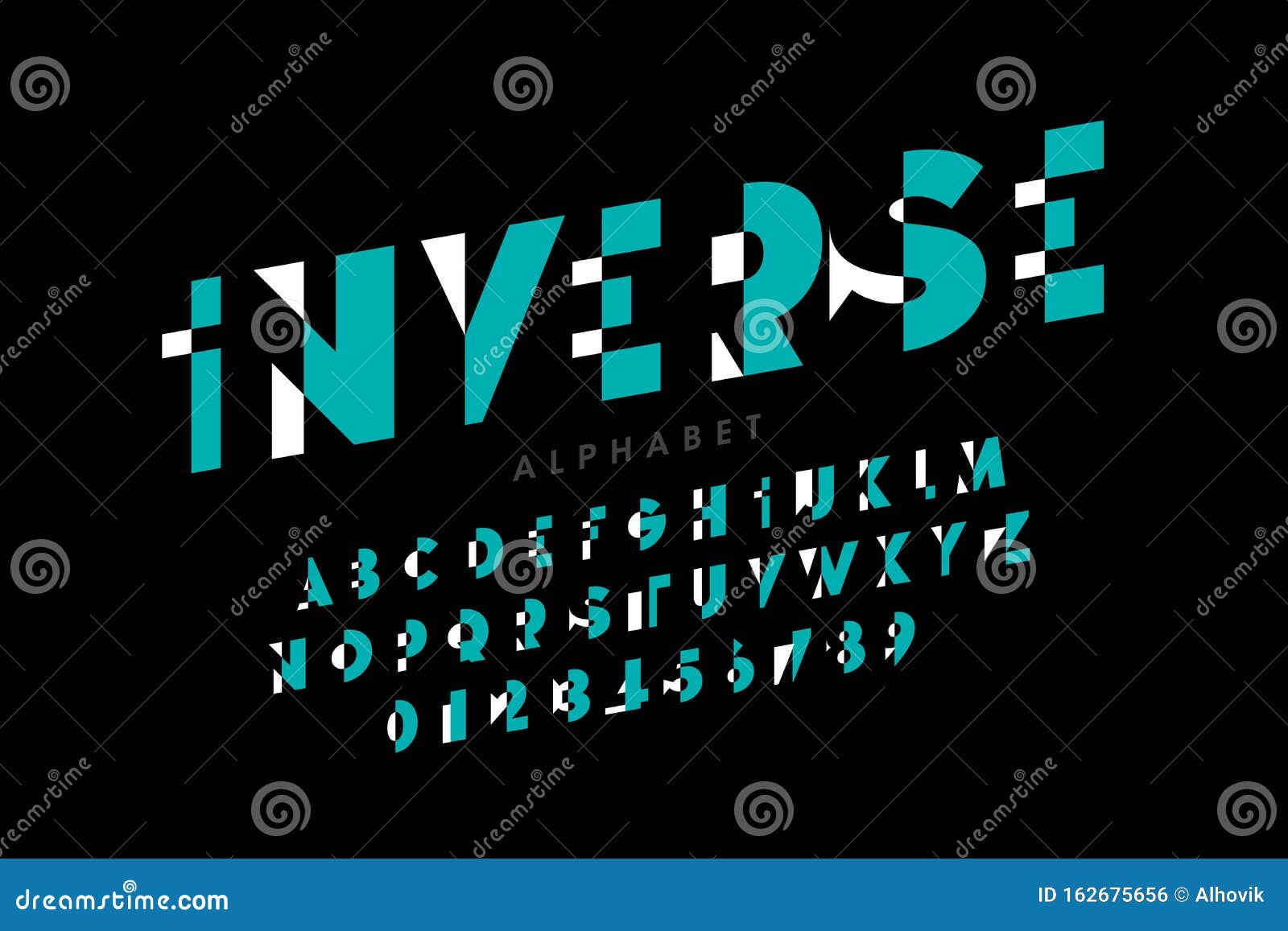 Inverse Style Modern Font Vector Illustration | CartoonDealer.com ...