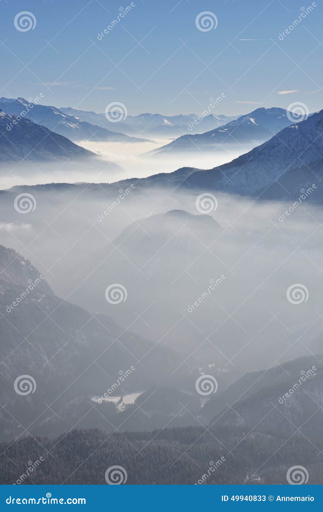 Inversion in the mountains stock image. Image of alps - 49940833