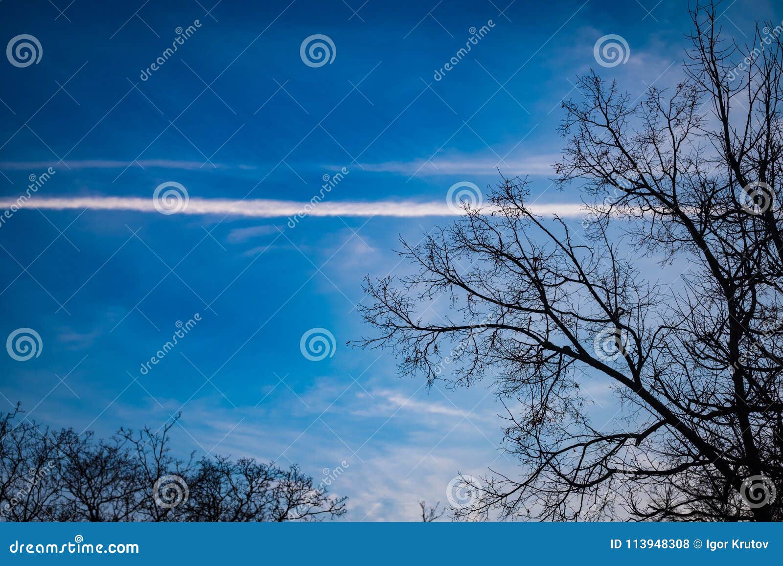 Inversion Trail from an Airplane in the Sky Stock Photo - Image of ...