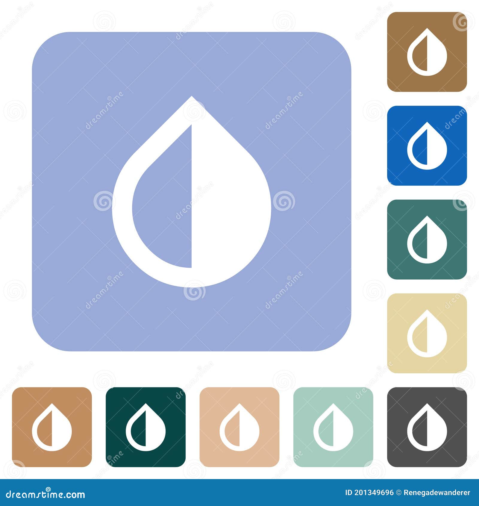 Invert Colors Rounded Square Flat Icons Stock Vector - Illustration of ...