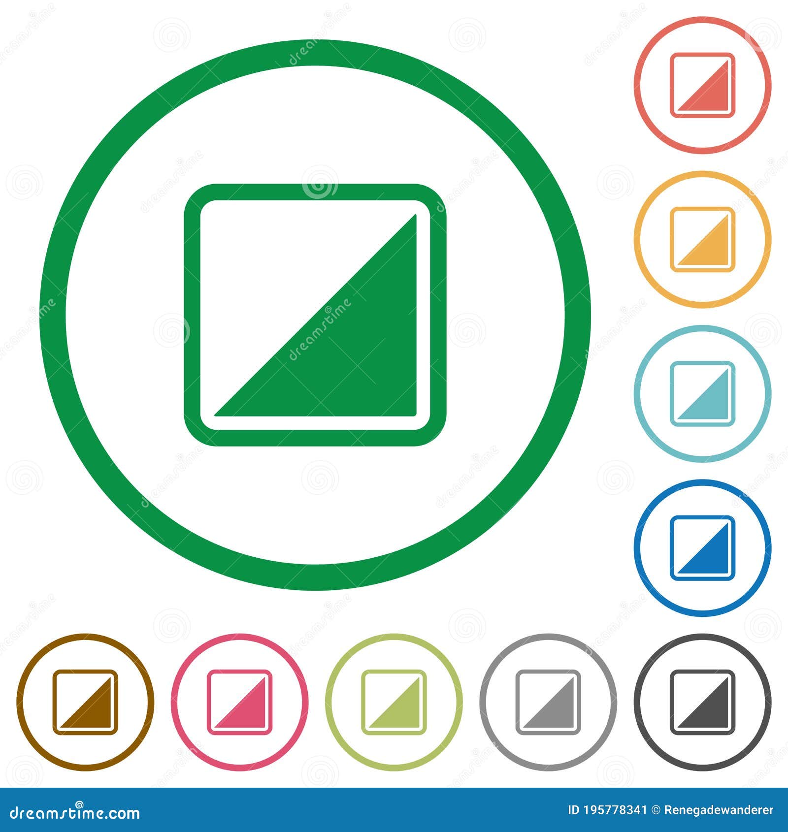 Invert Object Flat Icons With Outlines Cartoon Vector | CartoonDealer ...