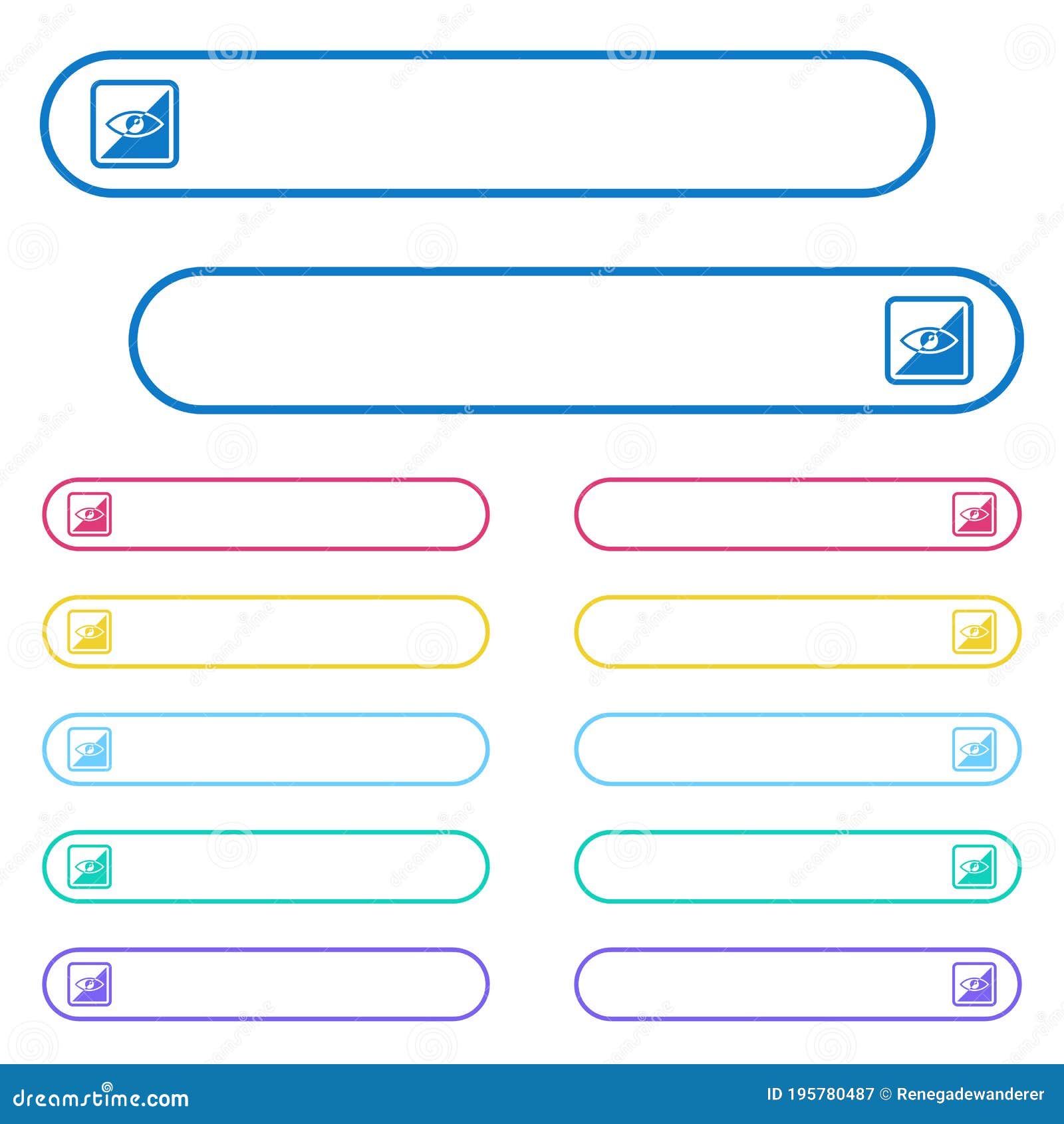Invert Object Flat Icons With Outlines Cartoon Vector | CartoonDealer ...