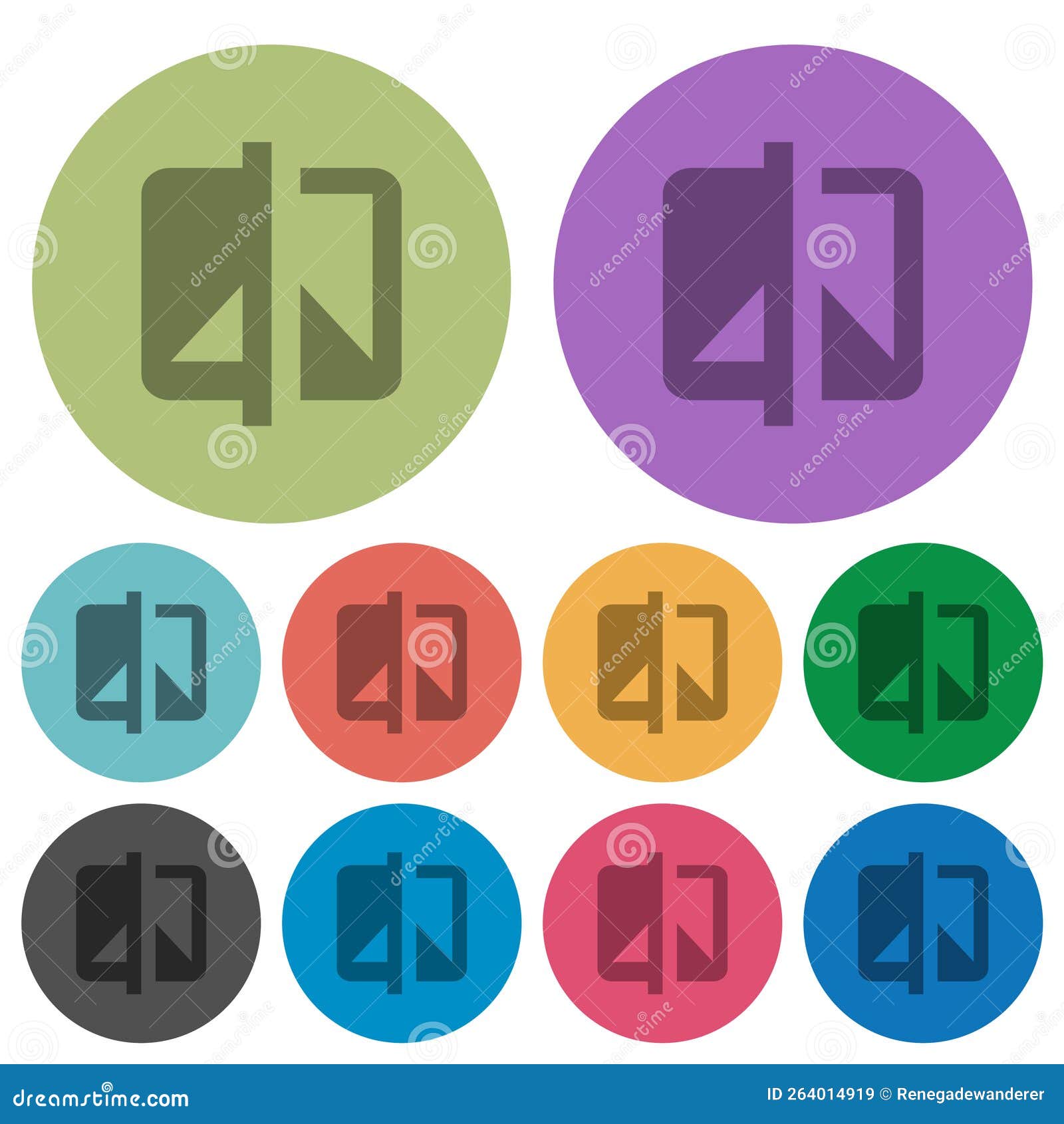 Invert Theme Color Darker Flat Icons Stock Vector - Illustration of ...