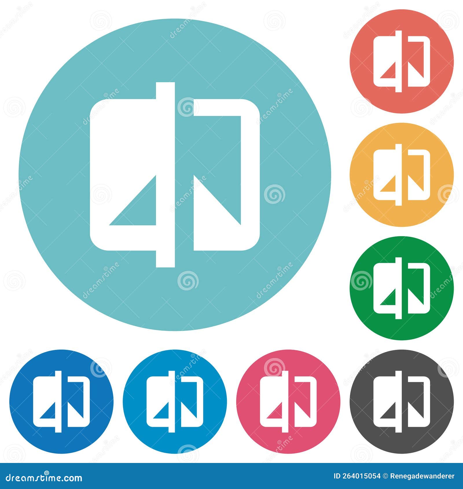 Invert Theme Square Flat Multi Colored Icons Vector Illustration ...