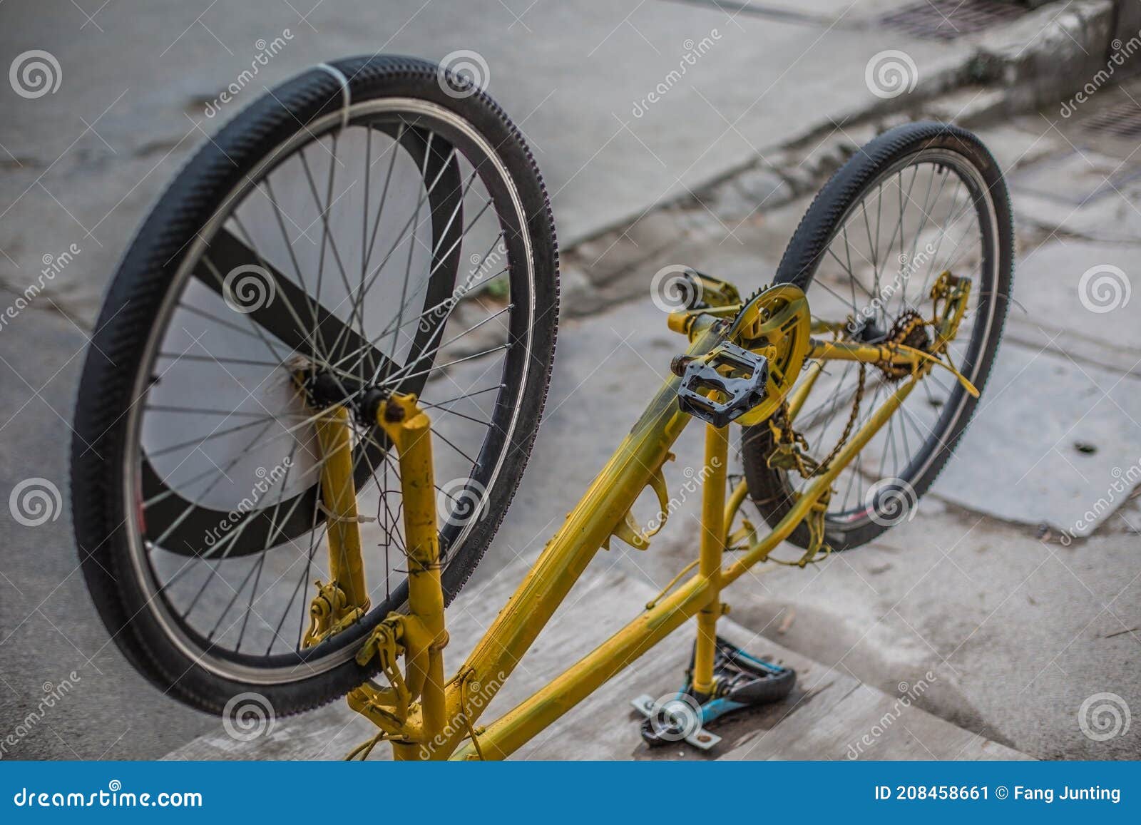 Inverted bicycle stock image. Image of tarmac, cycling - 208458661