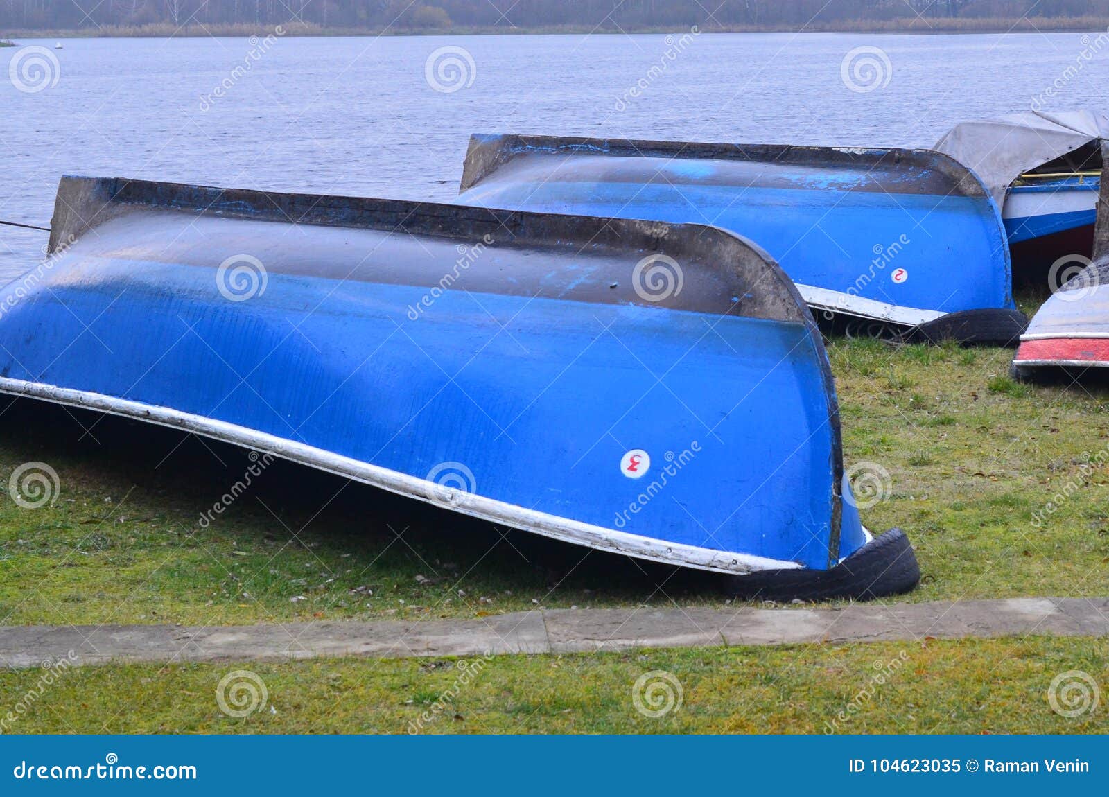 Inverted Boats Dry on the Shore. Stock Image - Image of leisure ...