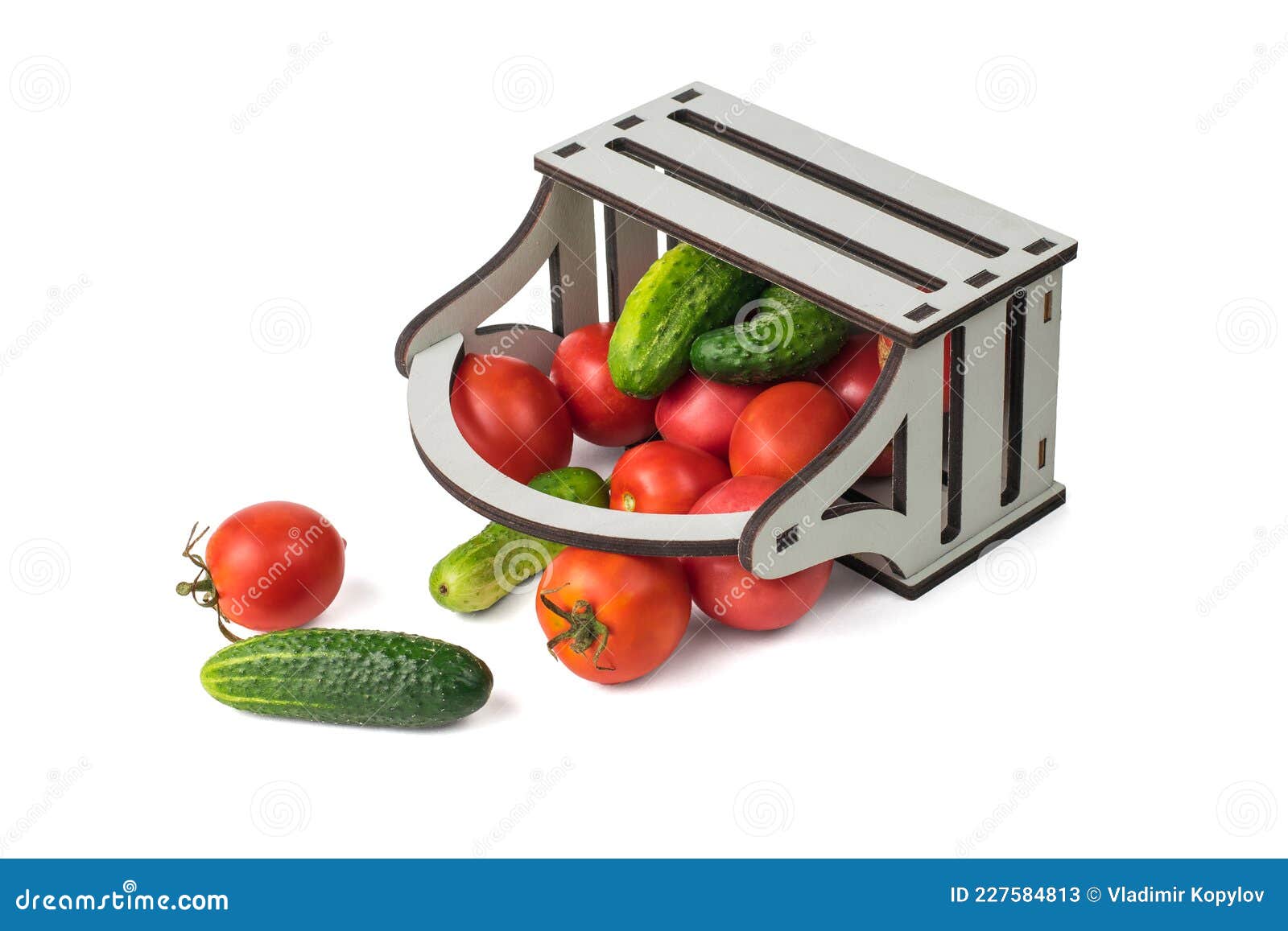 An Inverted Box with Crumbling Vegetables Isolated on a White ...