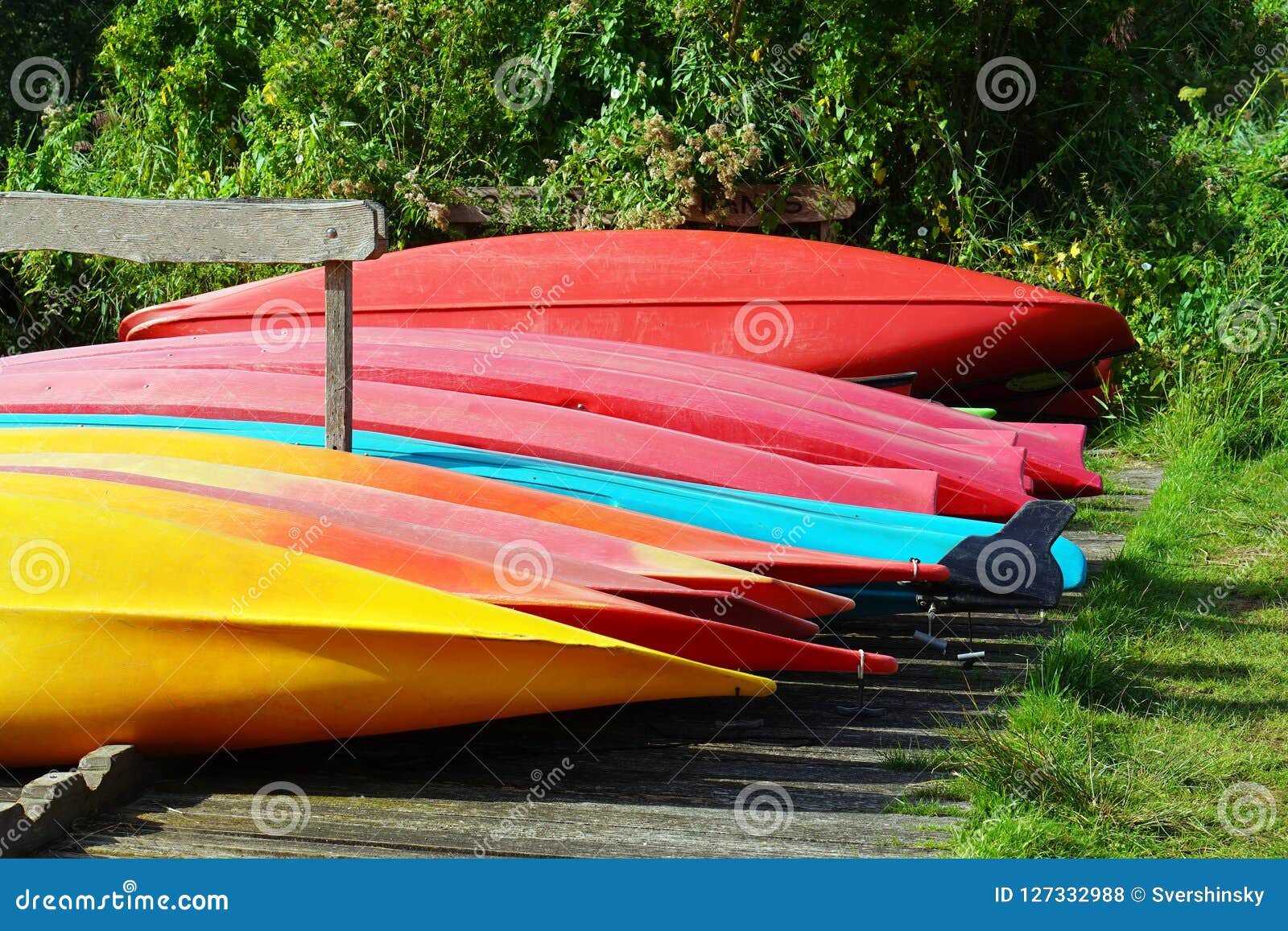 Inverted canoe boats stock photo. Image of ocean, relaxation - 127332988
