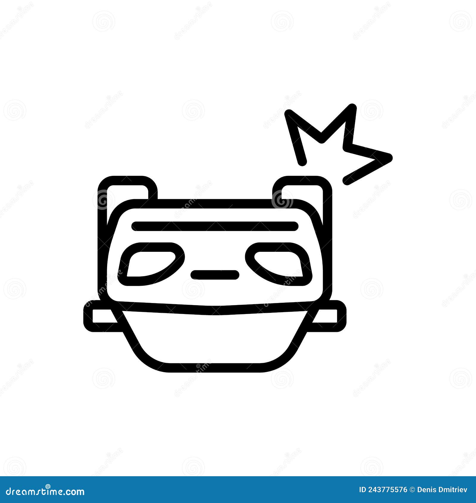 Inverted Car Accident Icon Vector Outline Illustration | CartoonDealer ...
