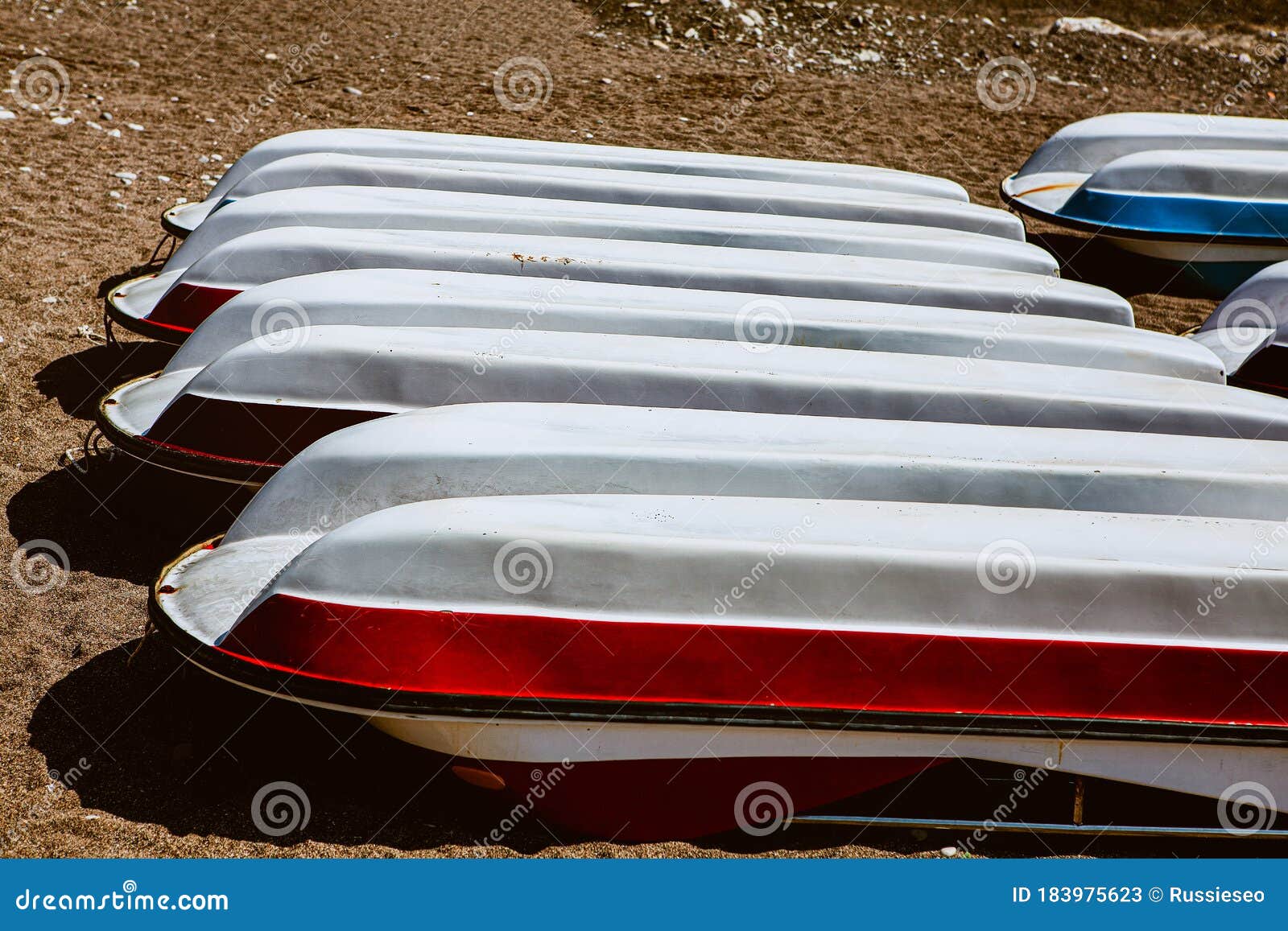 Inverted Catamarans on the Shore Stock Image - Image of catamarans ...