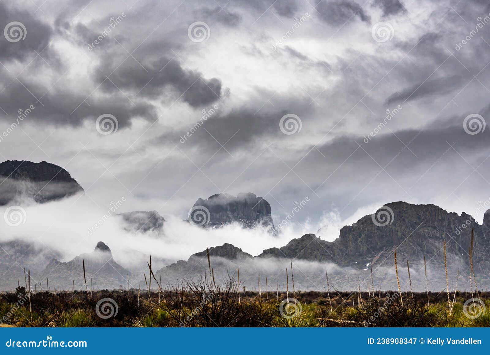 Inverted Clouds Look LIke.a Wave Crashing Over Chisos Mountains Stock ...
