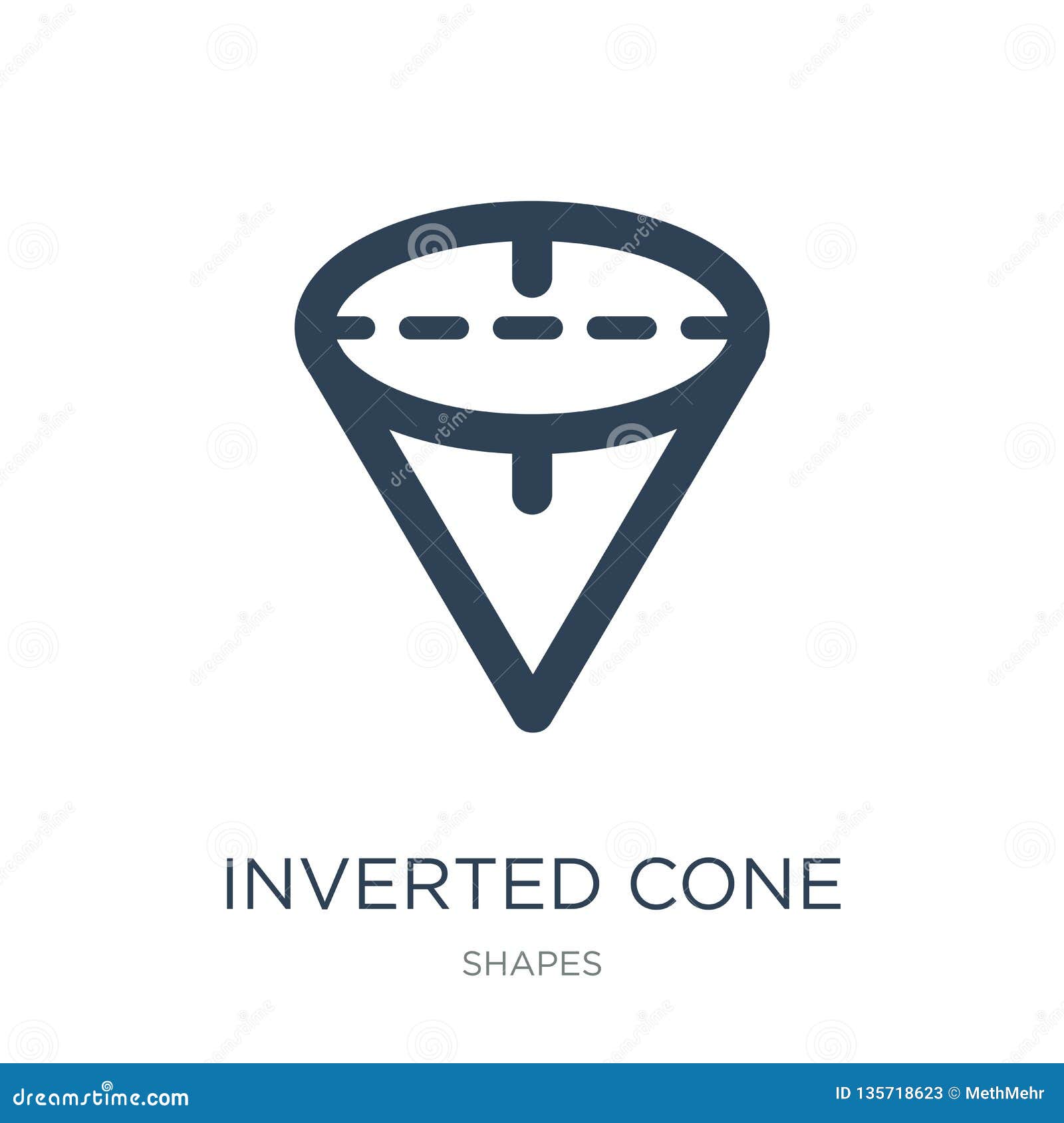 Inverted Cone Icon in Trendy Design Style. Inverted Cone Icon Isolated ...