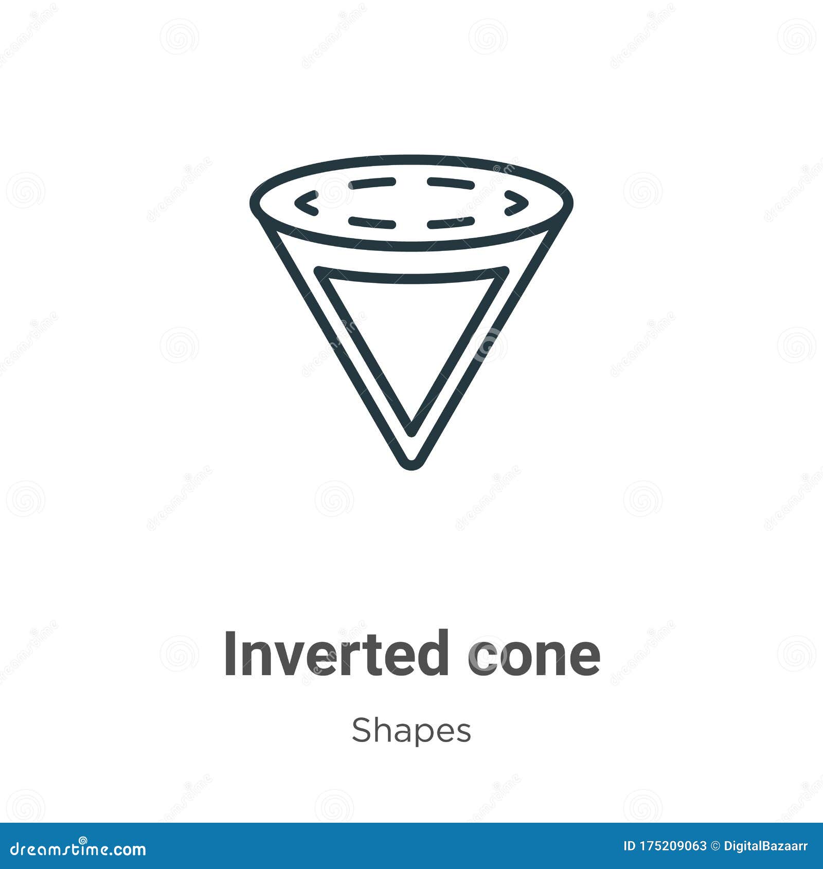 Inverted Cone Outline Vector Icon. Thin Line Black Inverted Cone Icon ...