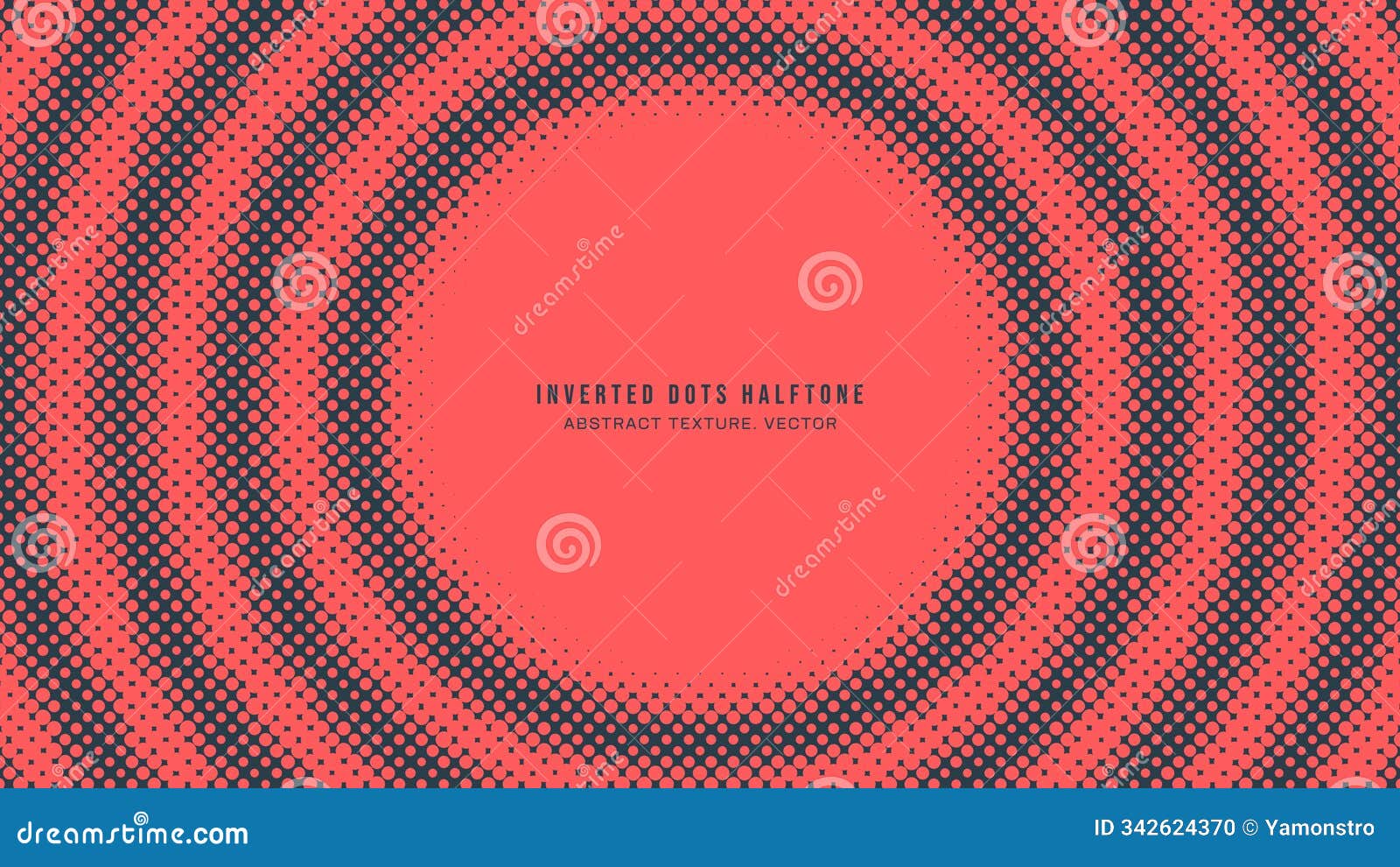 Inverted Dots Half Tone Pattern Circular Frame Vector Red Black Abstraction Stock Illustration