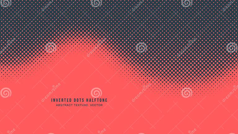 Inverted Dots Half Tone Pattern Wave Form Border Vector Red Black Abstraction Stock Illustration