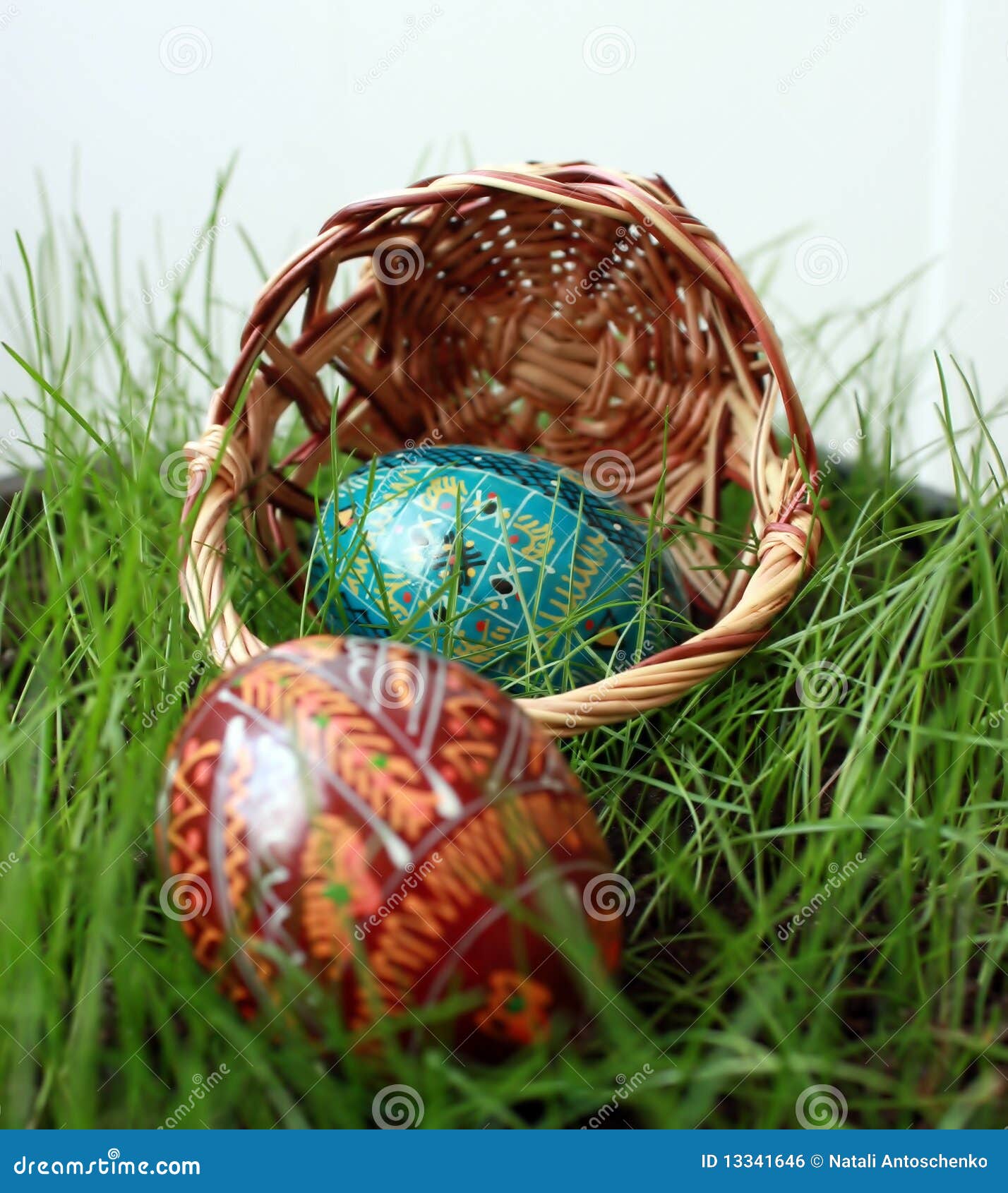 Inverted Easter Basket with Eggs Stock Photo - Image of spring, culture ...