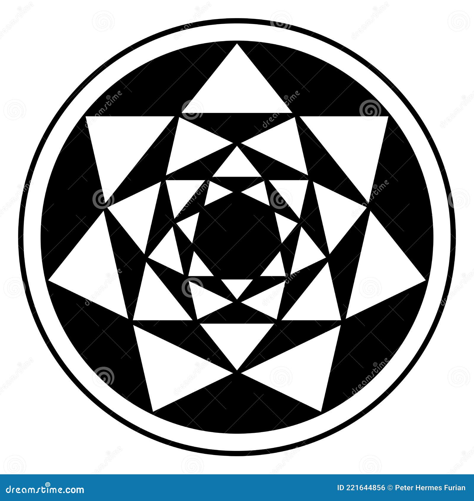 Inverted Four Heptagrams, and Their Resulting Triangle Patterns Stock ...
