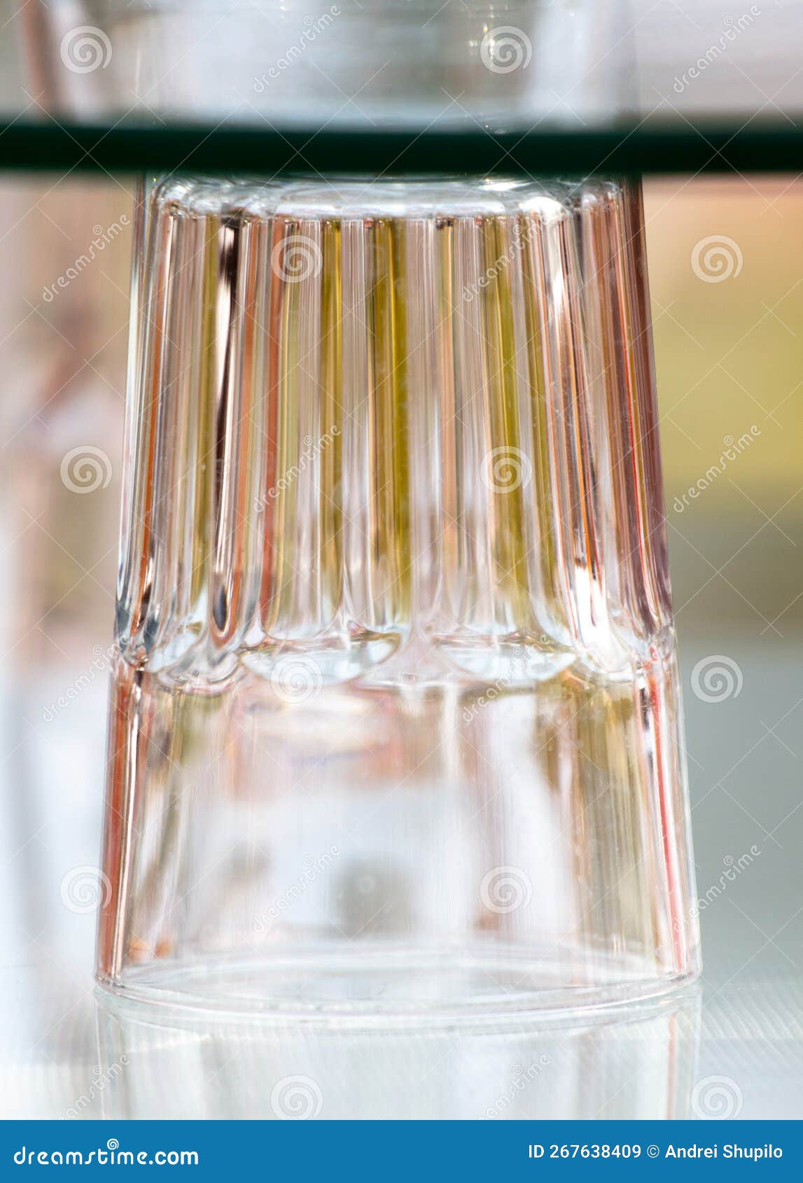 Inverted glass cut glass. stock image. Image of summer - 267638409