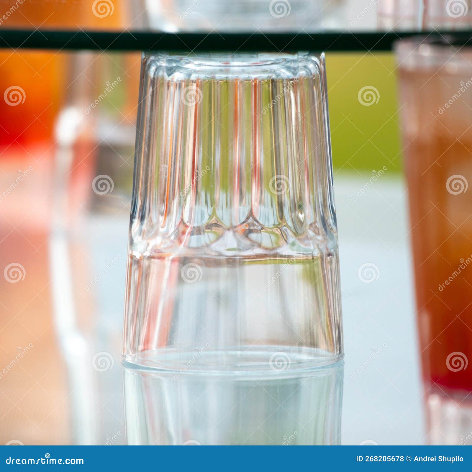 Inverted glass cut glass. stock photo. Image of party - 268205678