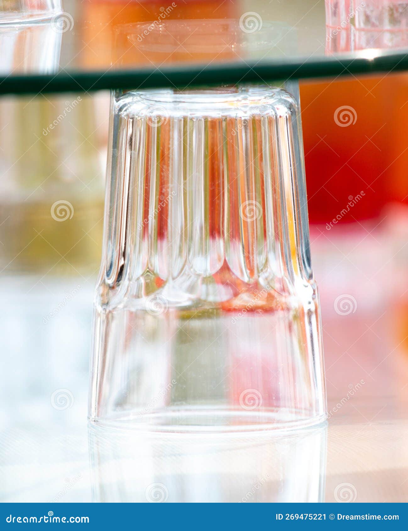 Inverted glass cut glass. stock image. Image of tangerine - 269475221