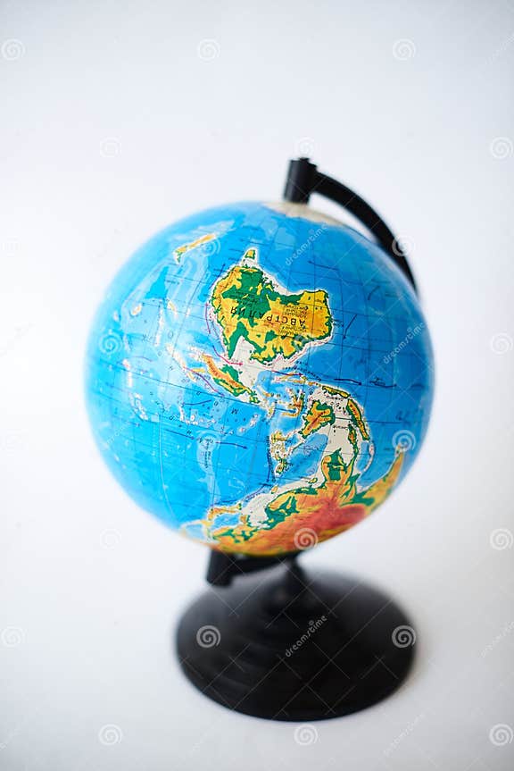Inverted Globe Isolated on White Background Isolate Stock Photo - Image ...