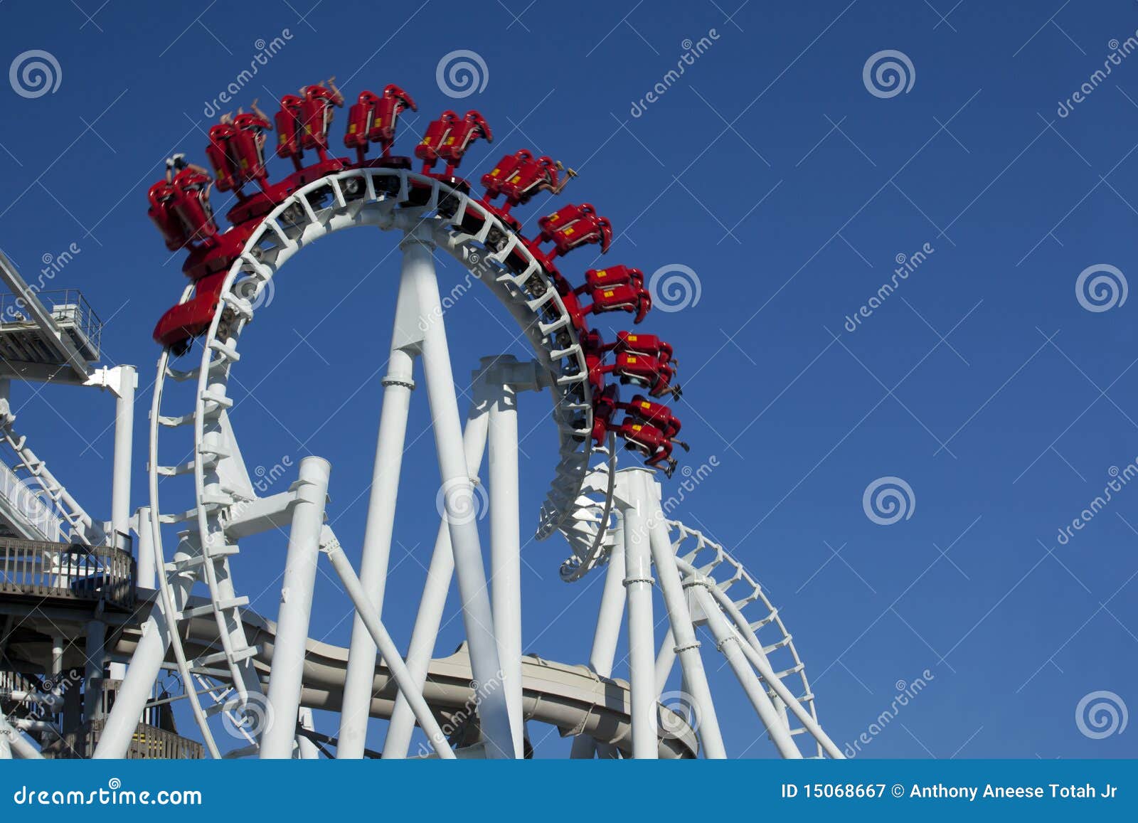 Inverted Hanging Rollercoaster Stock Image - Image of excitement ...