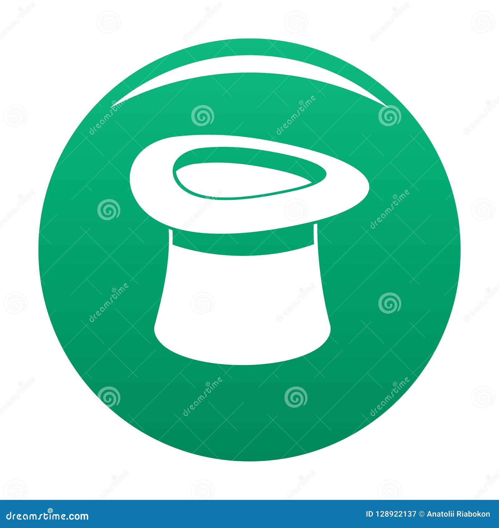 Inverted Hat Icon Vector Green Stock Vector - Illustration of ...