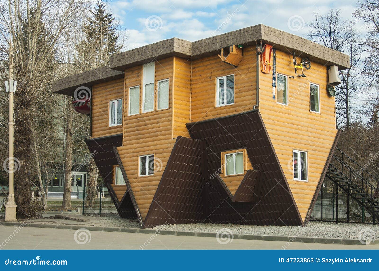 Inverted house stock image. Image of house, modern, property - 47233863