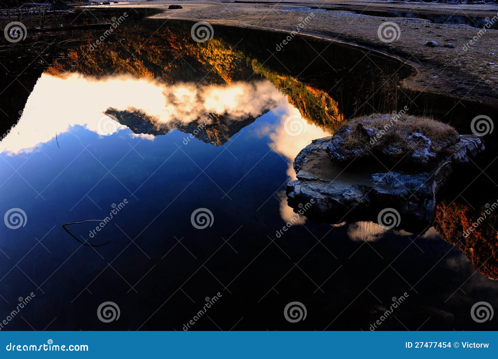 Inverted Image at the Moon Lake Stock Photo - Image of color ...