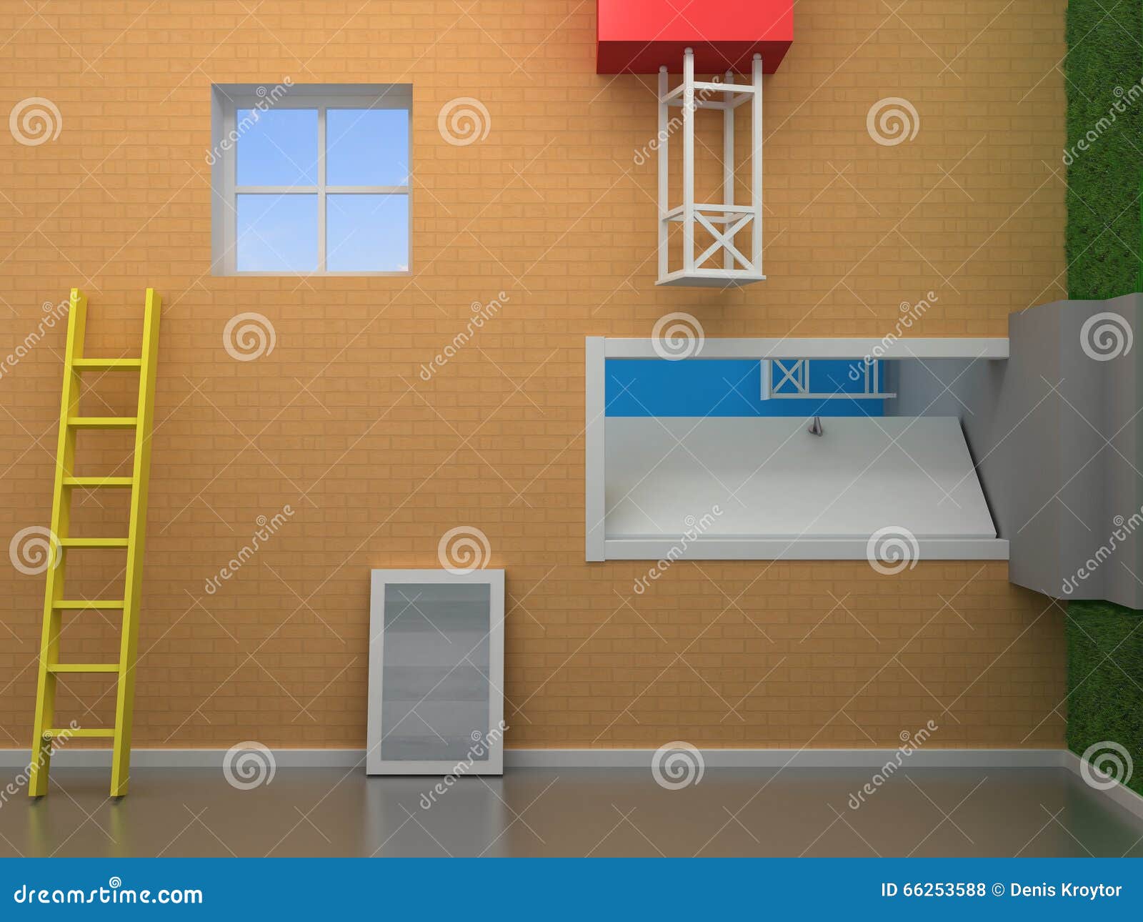 Inverted Interior of the House Stock Illustration - Illustration of ...