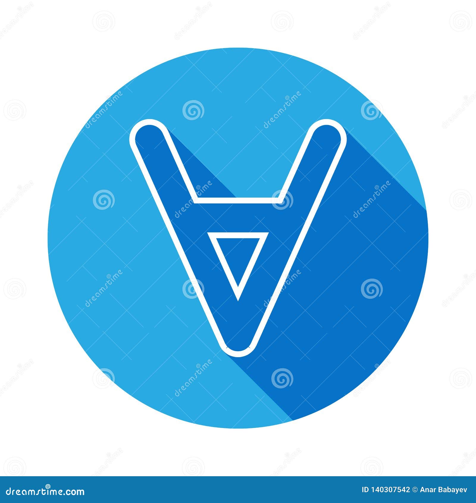 Inverted Letter a Icon with Long Shadow. Thin Line Icon for Website ...