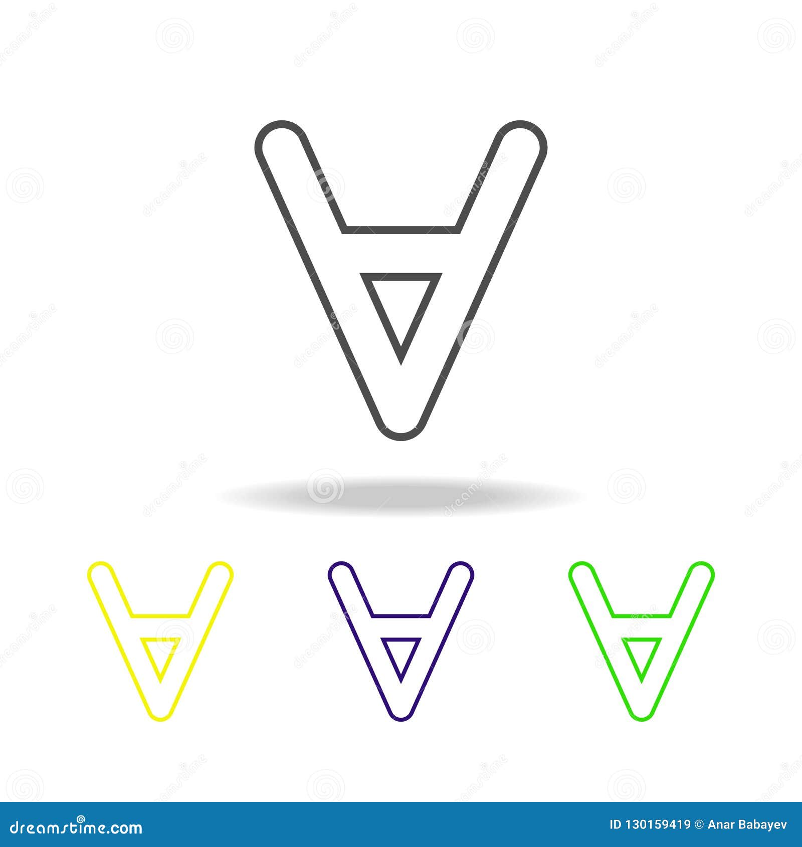 Inverted Letter a Multicolored Icons. Thin Line Icon for Website Design ...