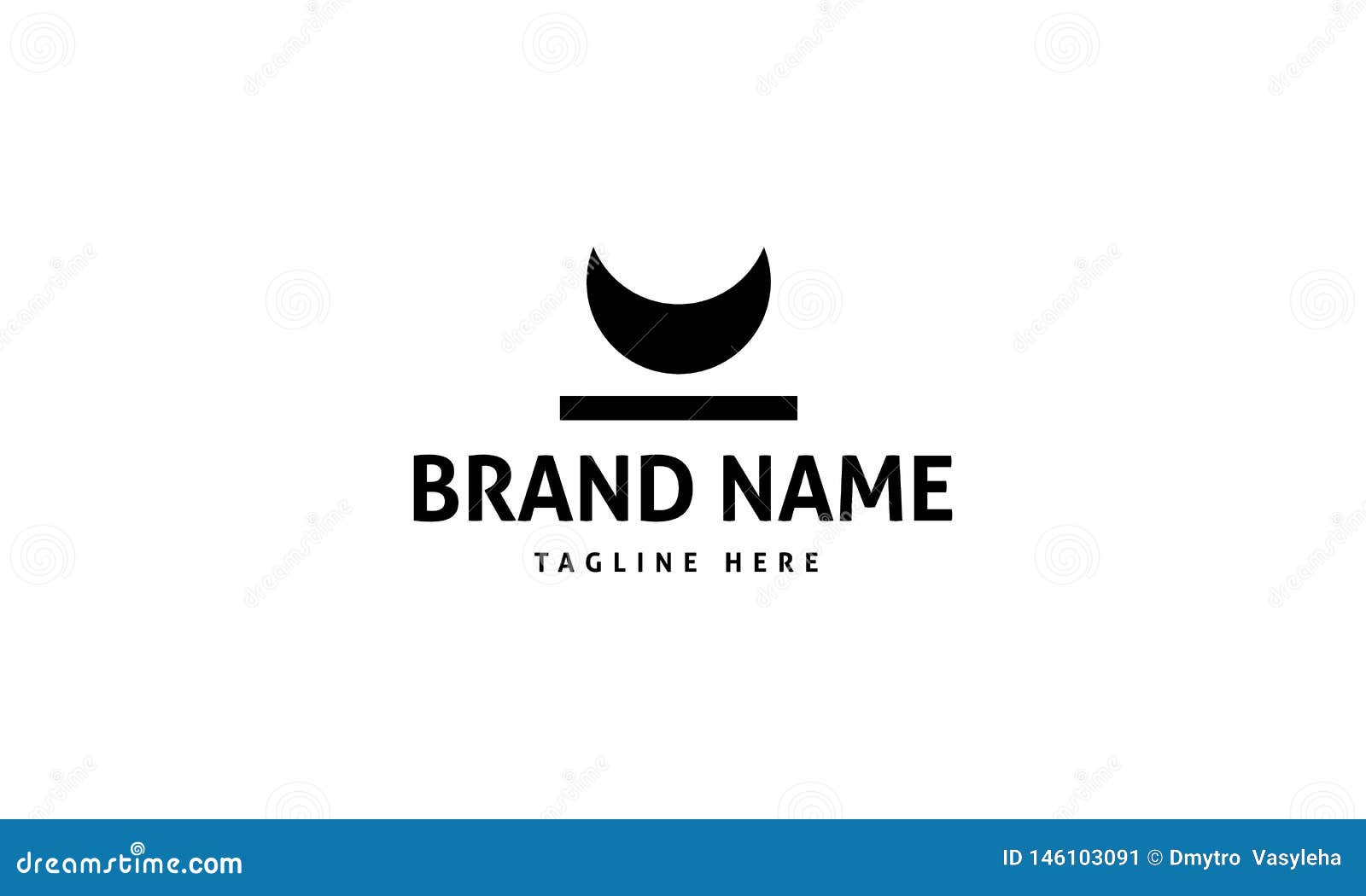 Inverted Moon Abstract Black Vector Logo Design Stock Vector ...