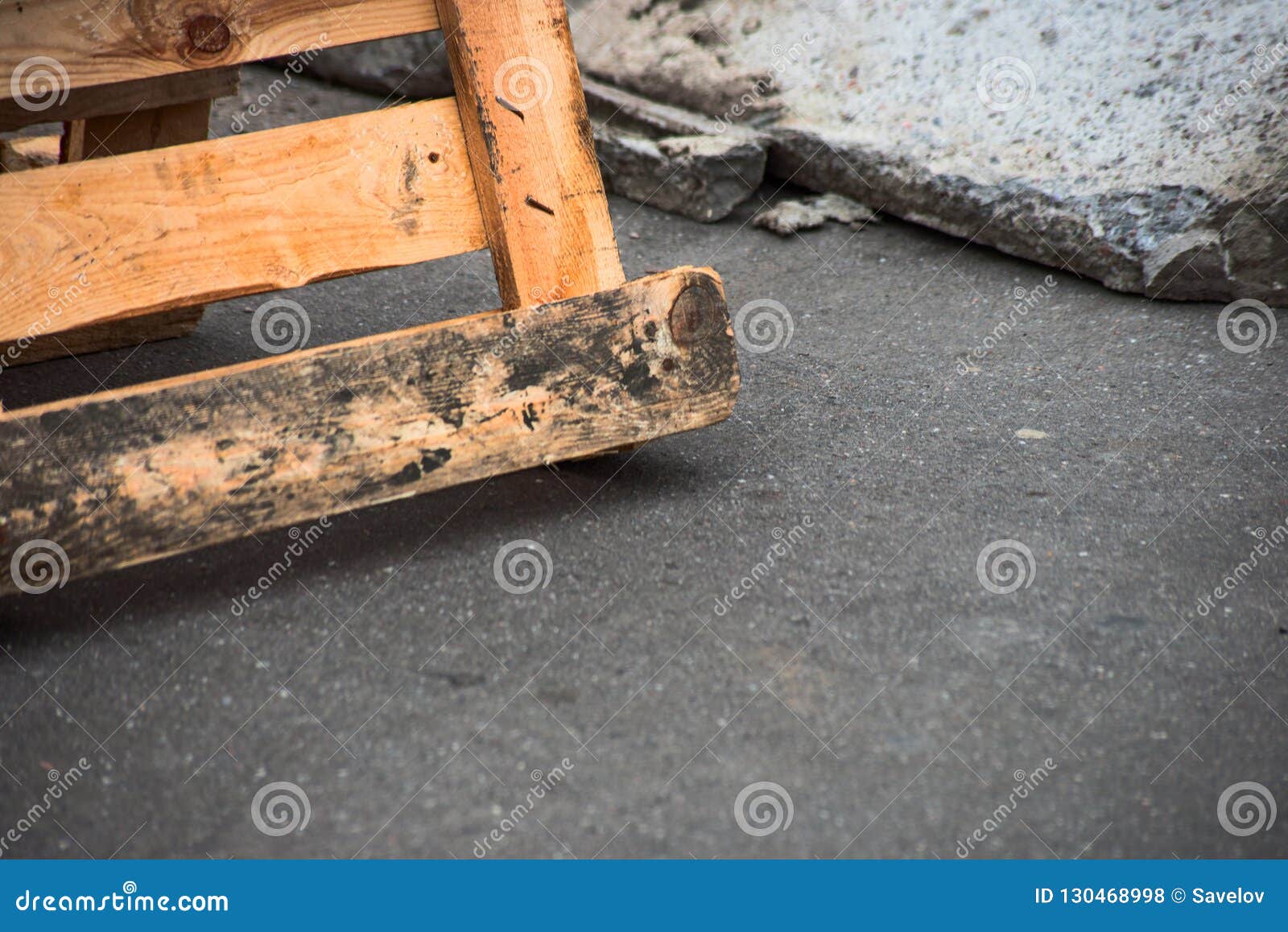 Inverted Pallet on Asphalt is Close Stock Photo - Image of group ...