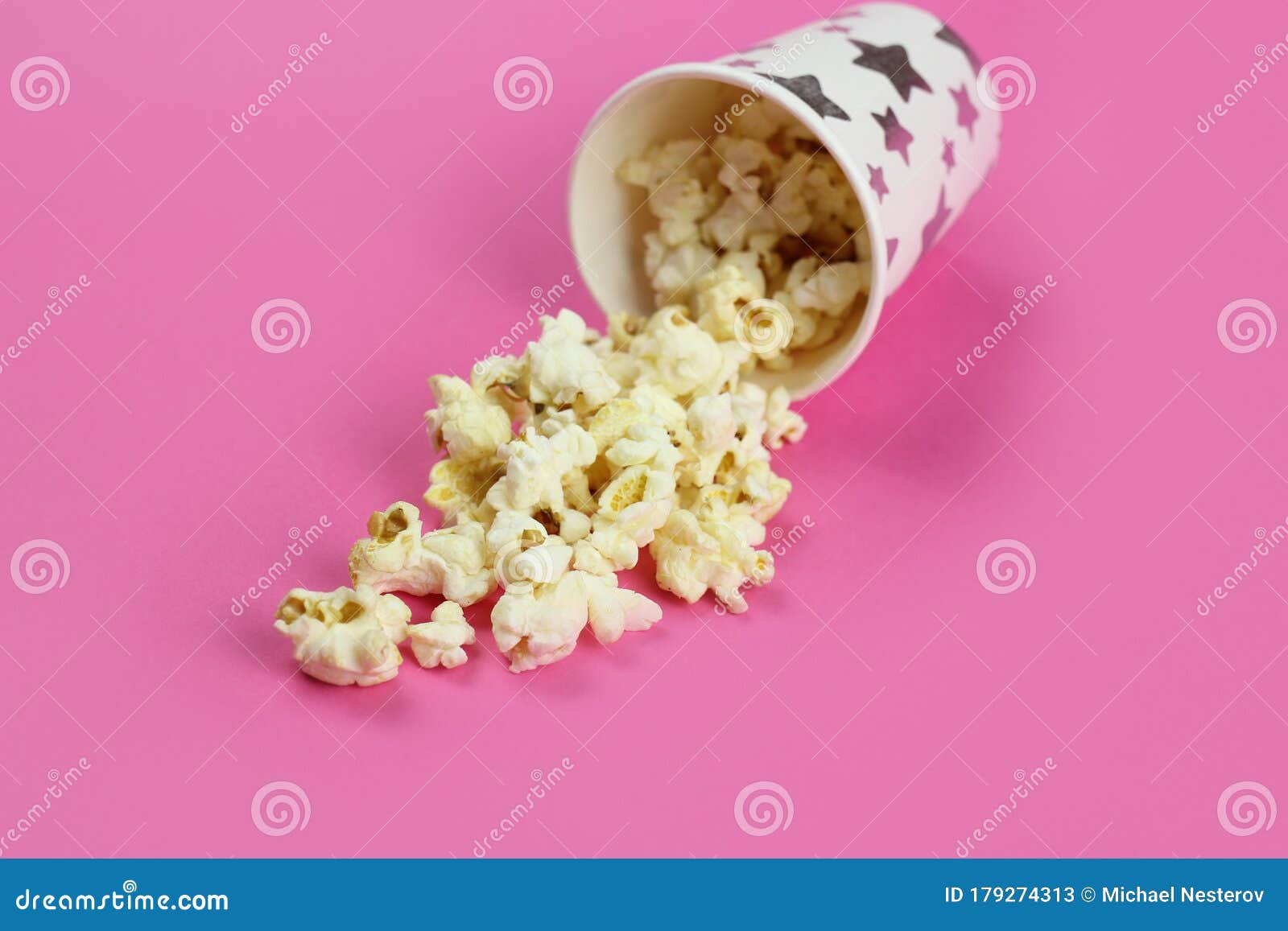 Inverted Paper Cup with Caramel Popcorn Background Stock Image - Image ...