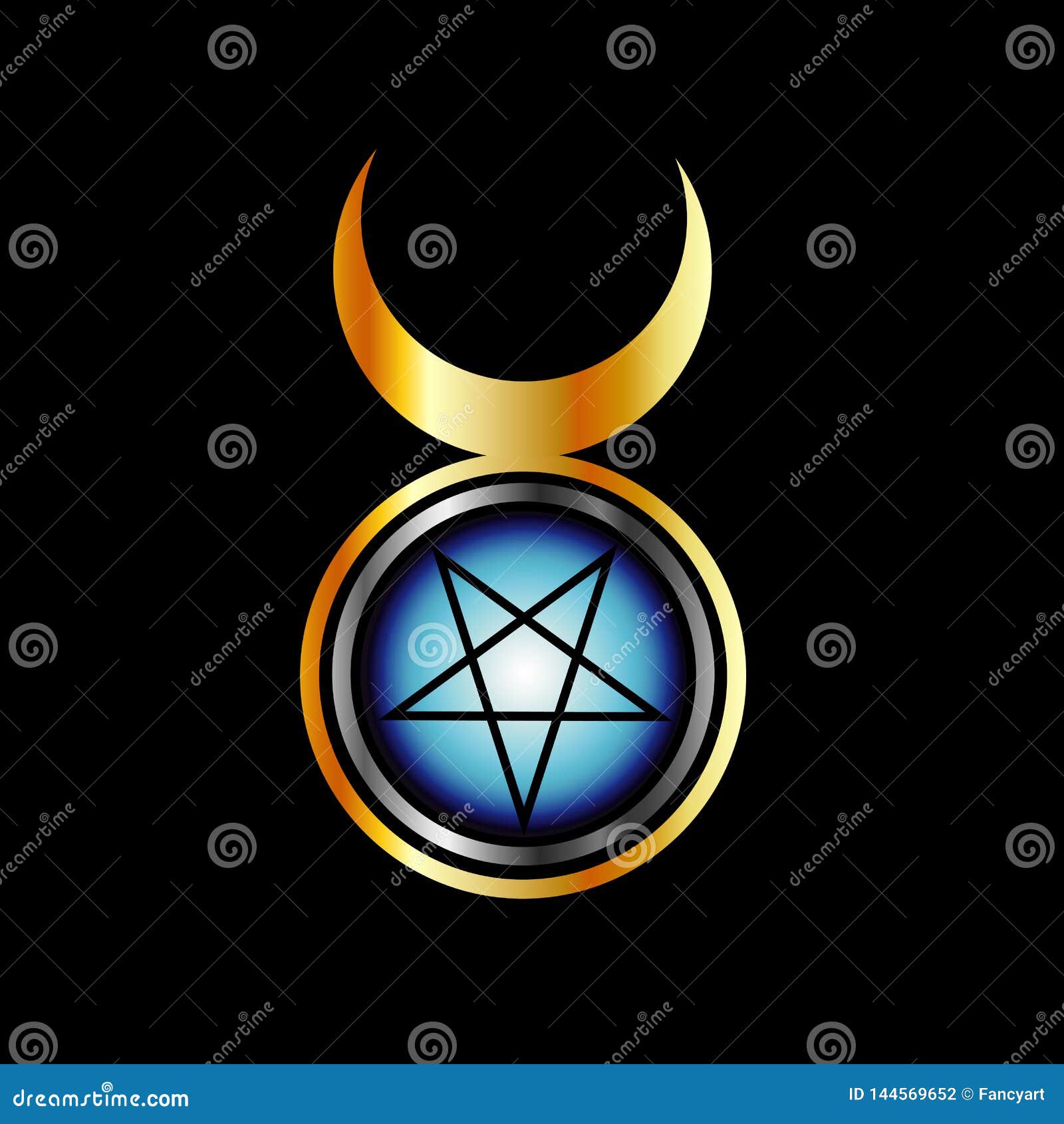 Inverted Pentagram with Triple Goddess Stock Vector - Illustration of ...
